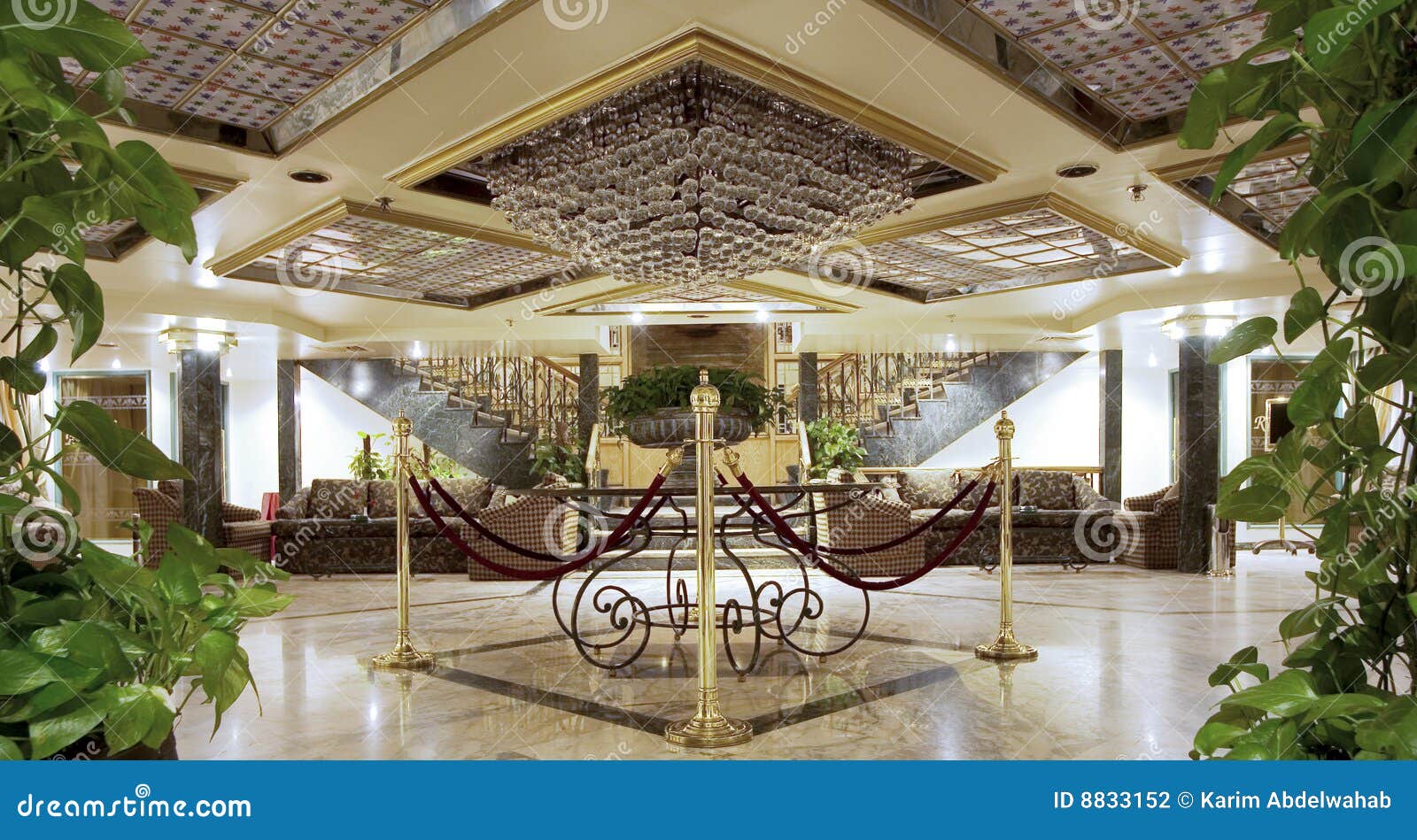 Luxurious hotel foyer stock photo. Image of hotel, chandelier - 8833152