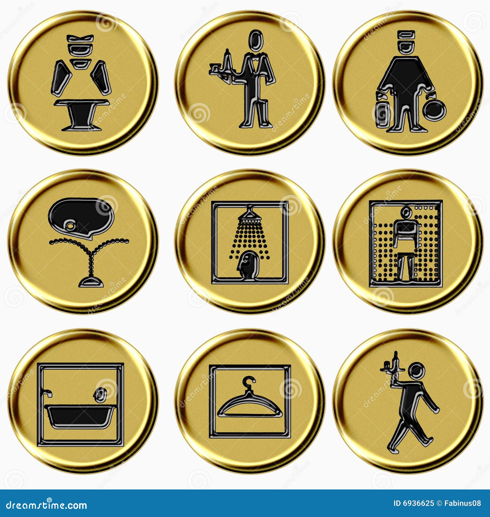 Luxurious hotel icons stock illustration. Illustration of cart - 6936625
