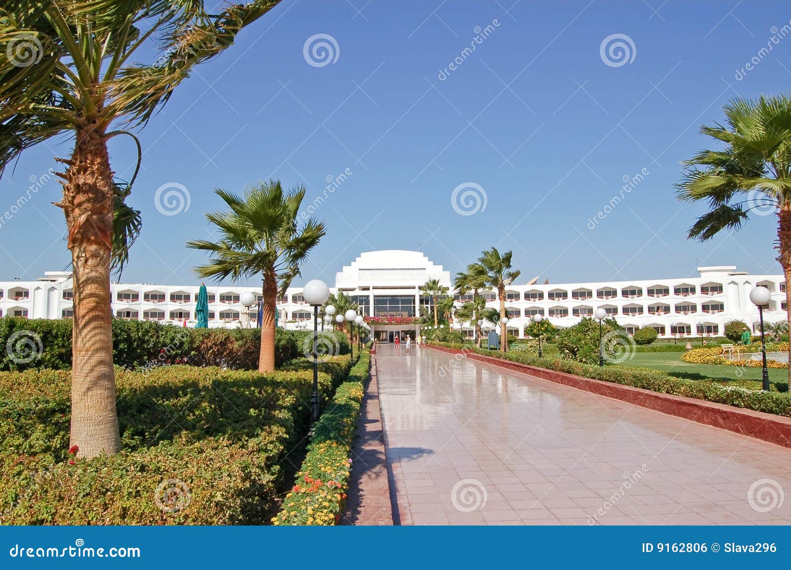 Luxurious Hotel Main Building Stock Photo - Image of luxurious, blue ...