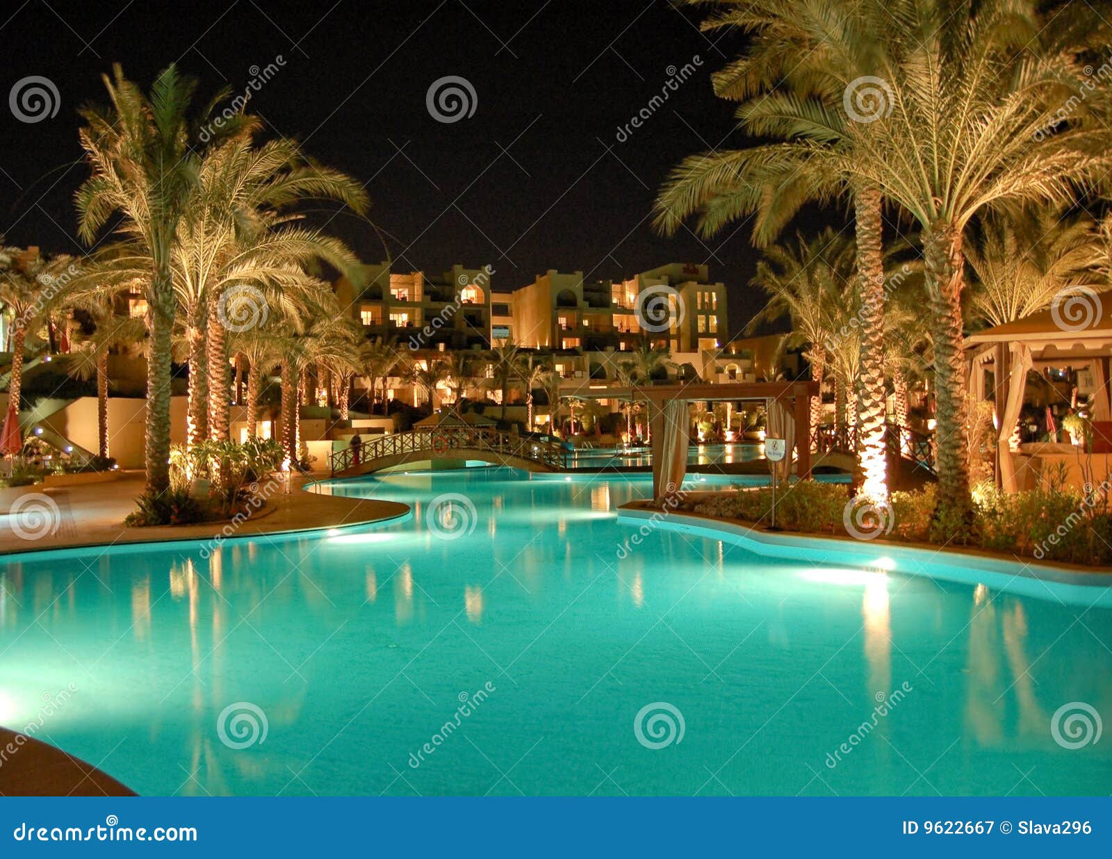 Luxurious Hotel Night Illumination Stock Image - Image of hotel ...