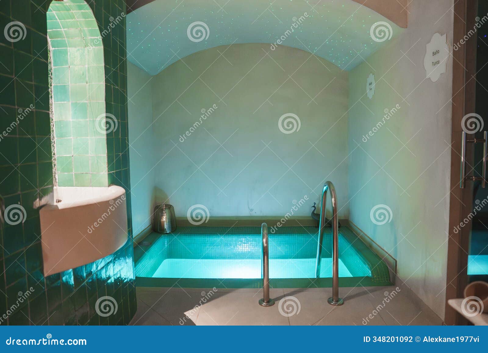 Luxurious Indoor Pool with Marrakech Theme and Turquoise Tiles Stock ...