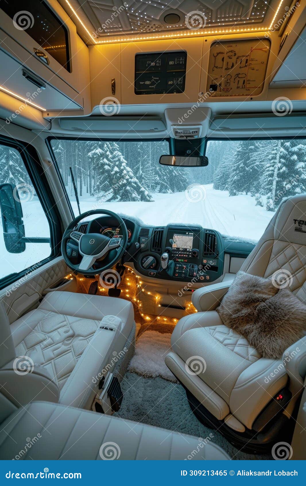 Luxurious Interior Inside the Motorhome. the Concept of a Comfortable ...