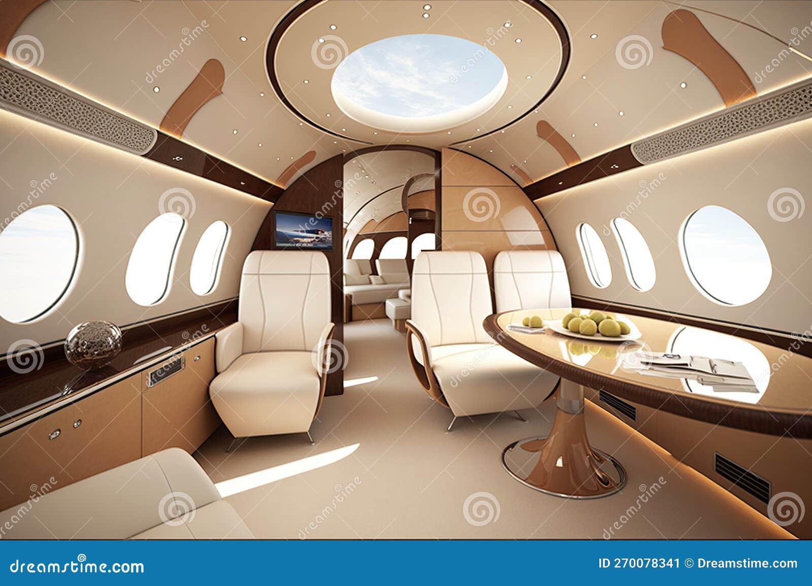 Luxurious Interior Inside Private Jet Created by Generative AI Stock ...