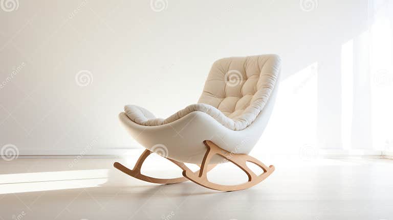 Luxurious Ivory Rocking Chair in Meticulously Designed Empty Room Stock ... Luxurious Ivory Rocking Chair in Meticulously Designed Empty Room Stock ...
