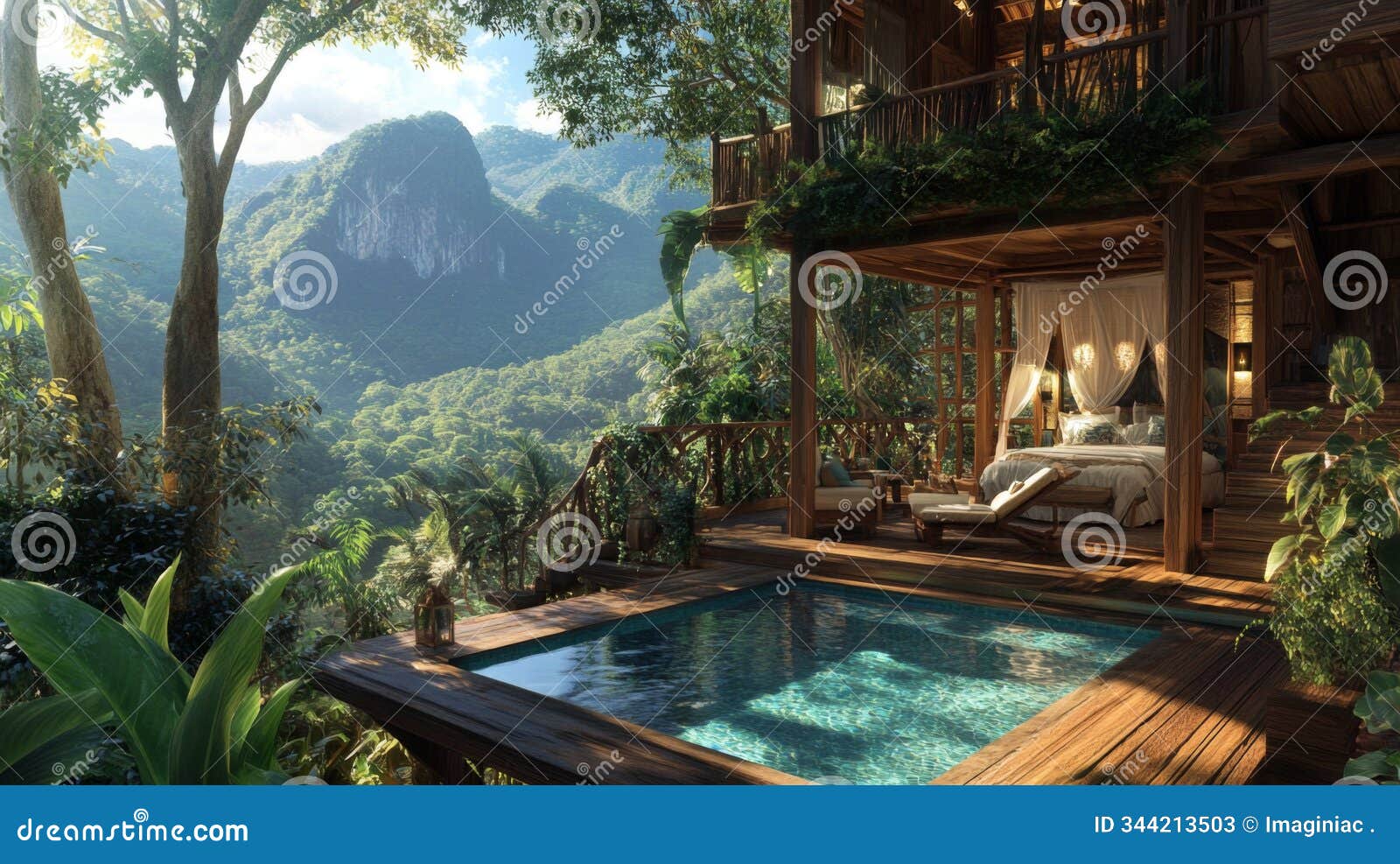 Luxurious Jungle Retreat With Infinity Pool And Tropical Landscaping In ...