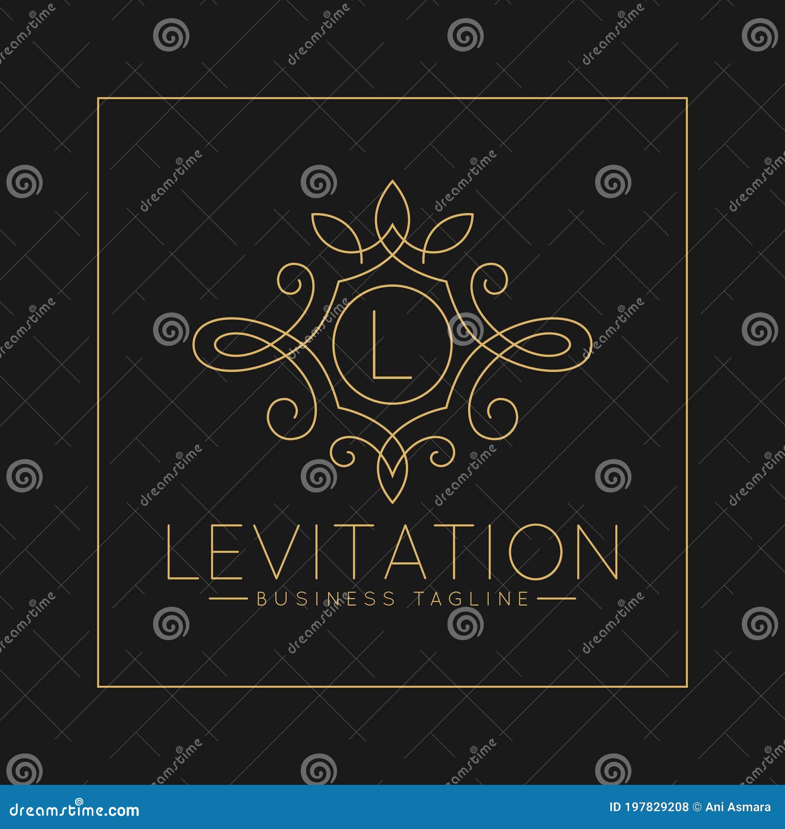 Luxurious Letter L Logo with Classic Line Art Ornament Style Vector ...