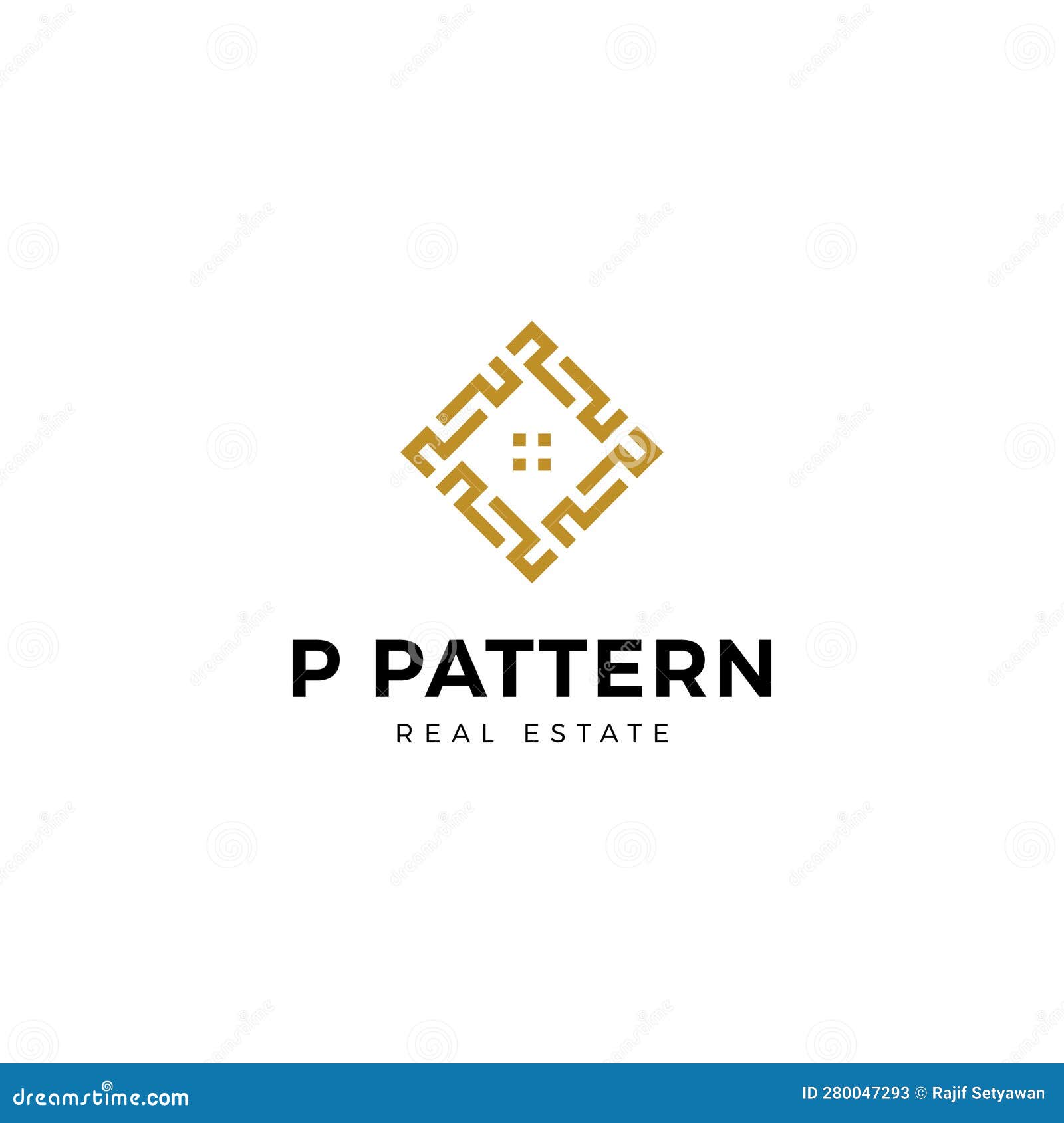 Luxurious Letter P Pattern House Logo Design Vector Stock Vector ...