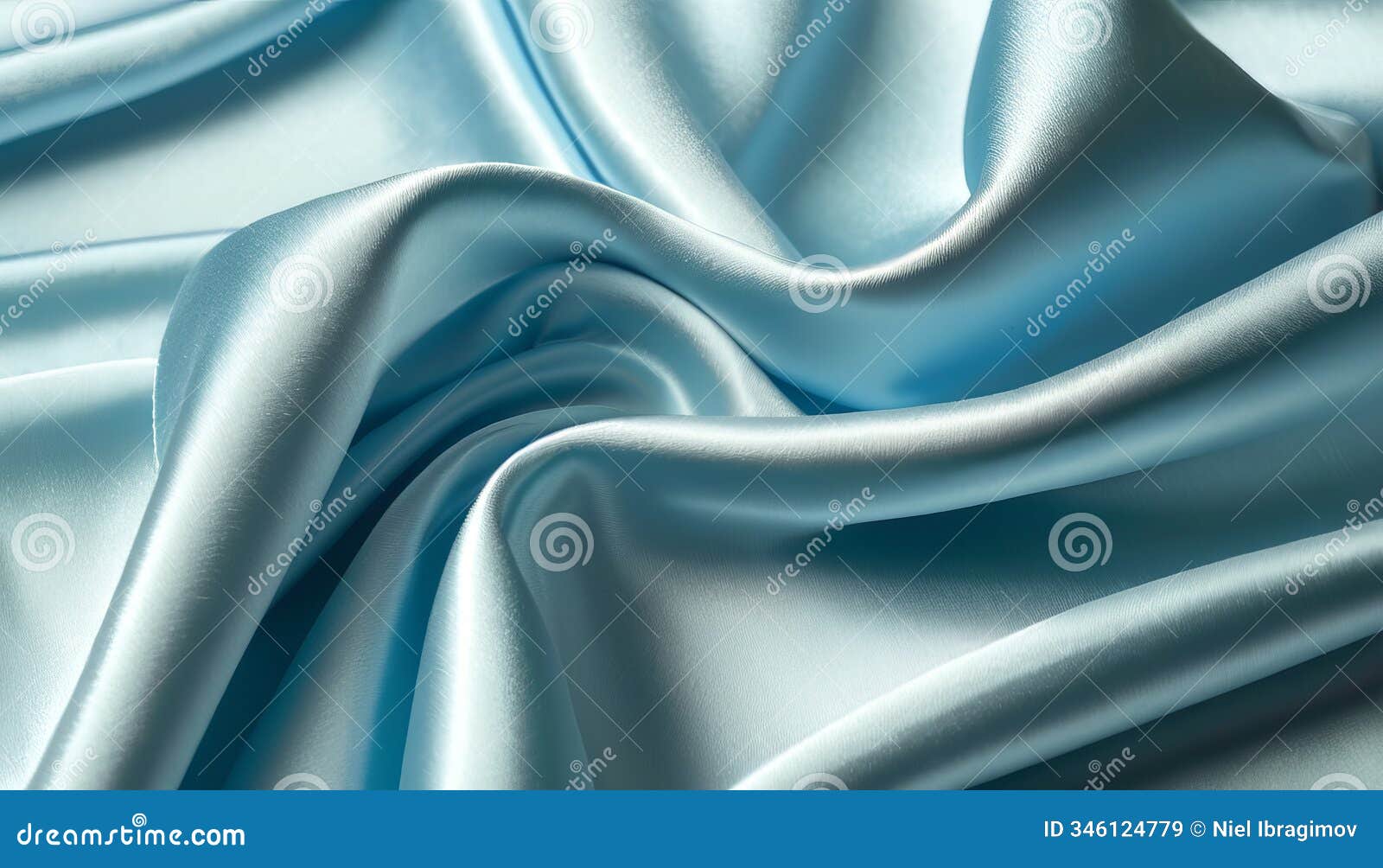 Luxurious Light Blue Silk Fabric with Elegant Folds and Smooth Texture ...