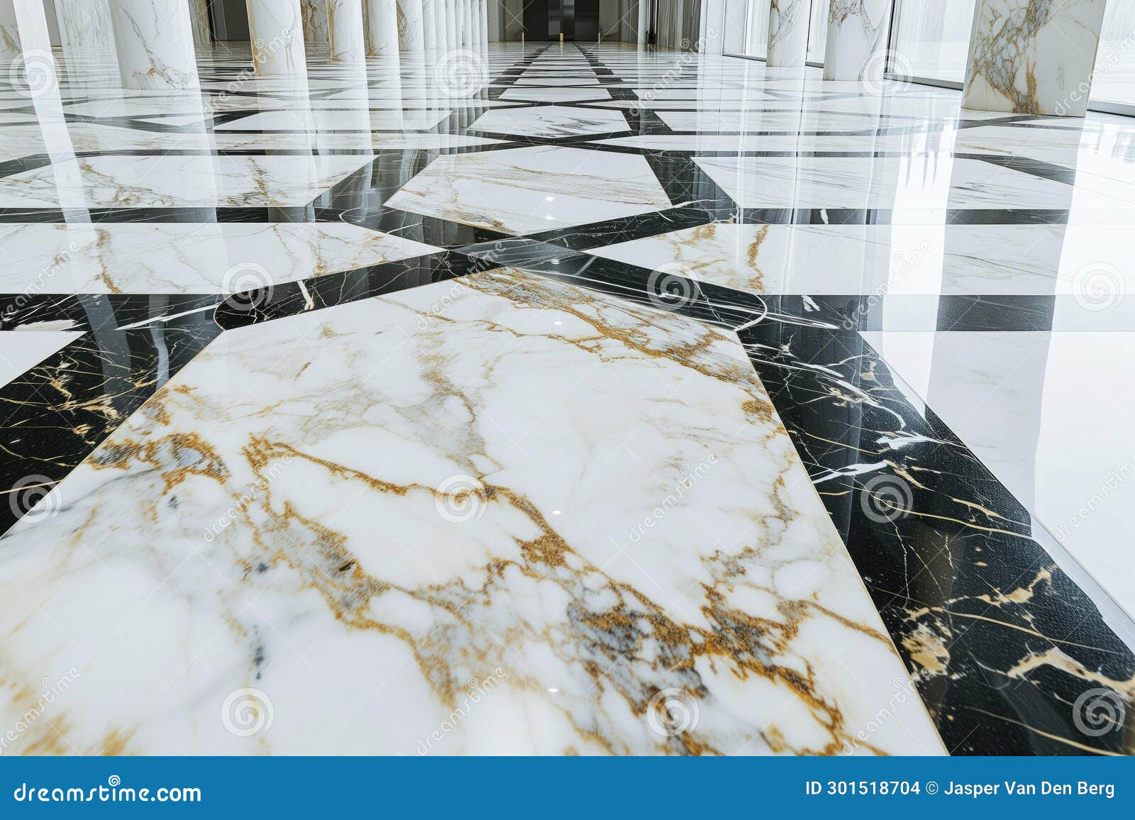 Luxurious Marble Floor Design in Modern Interior, AI Generated Stock ...