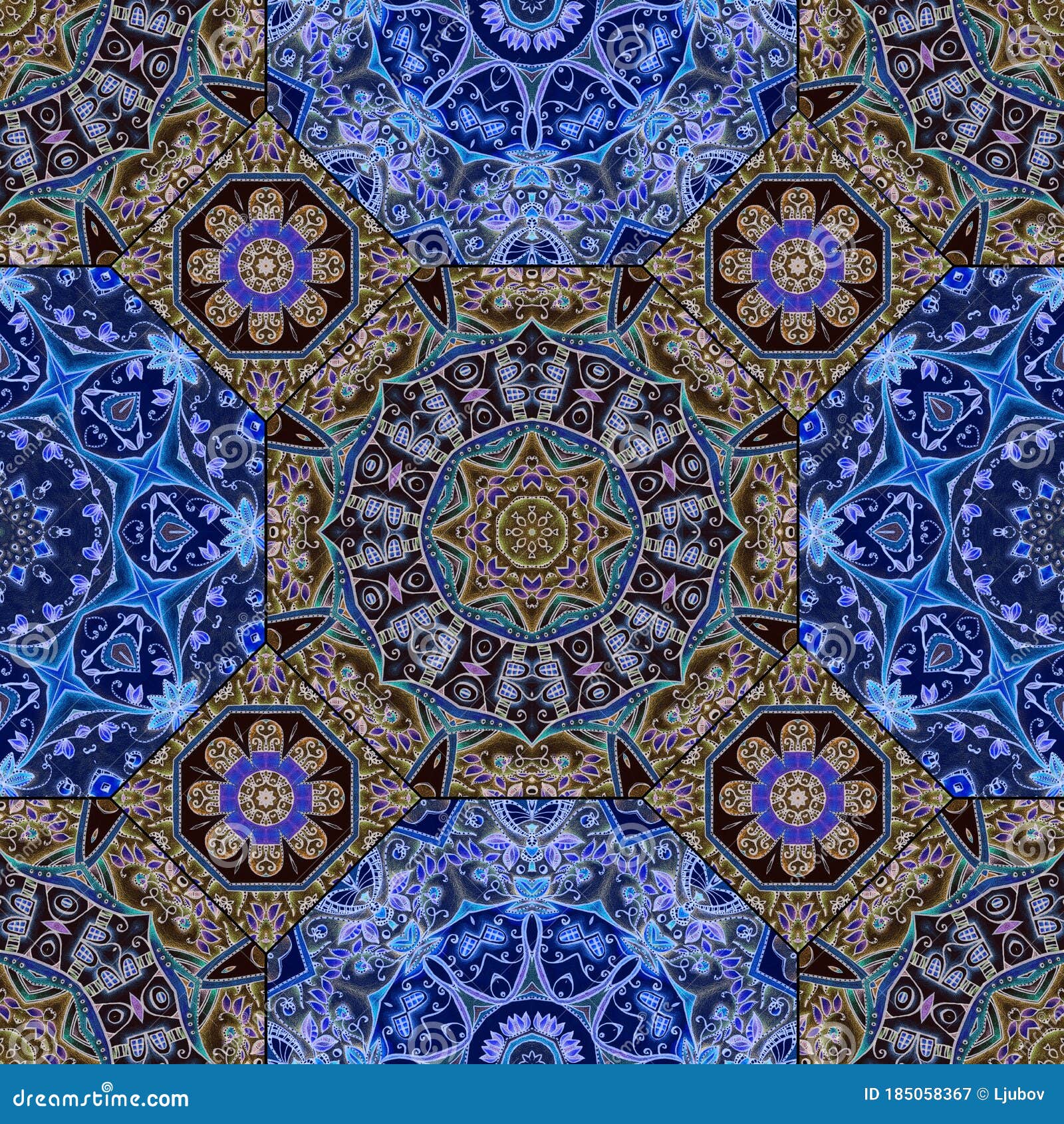 Luxurious Mediterranean Pattern of Octagonal and Square Ceramic Tiles ...