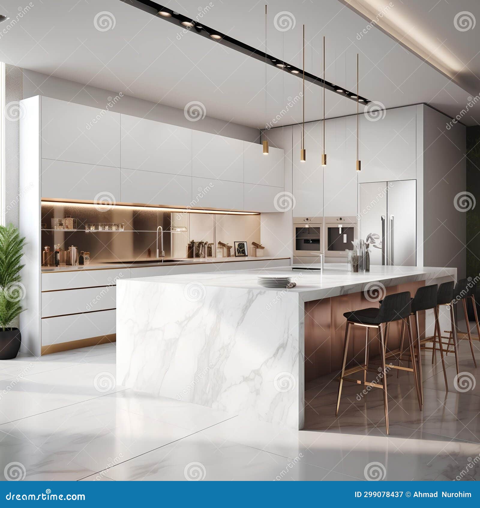 Luxury Modern Kitchen Concept Stock Image - Image of chairs, floor ...