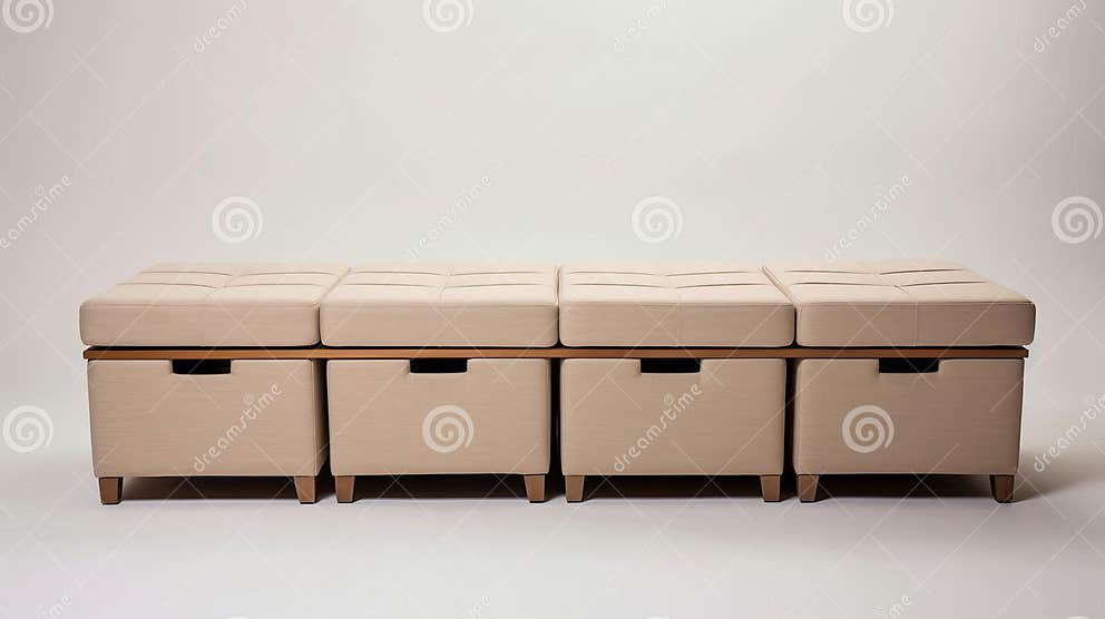 Luxurious Modern Comfy Fixed Modular Storage Bench Design Stock ...