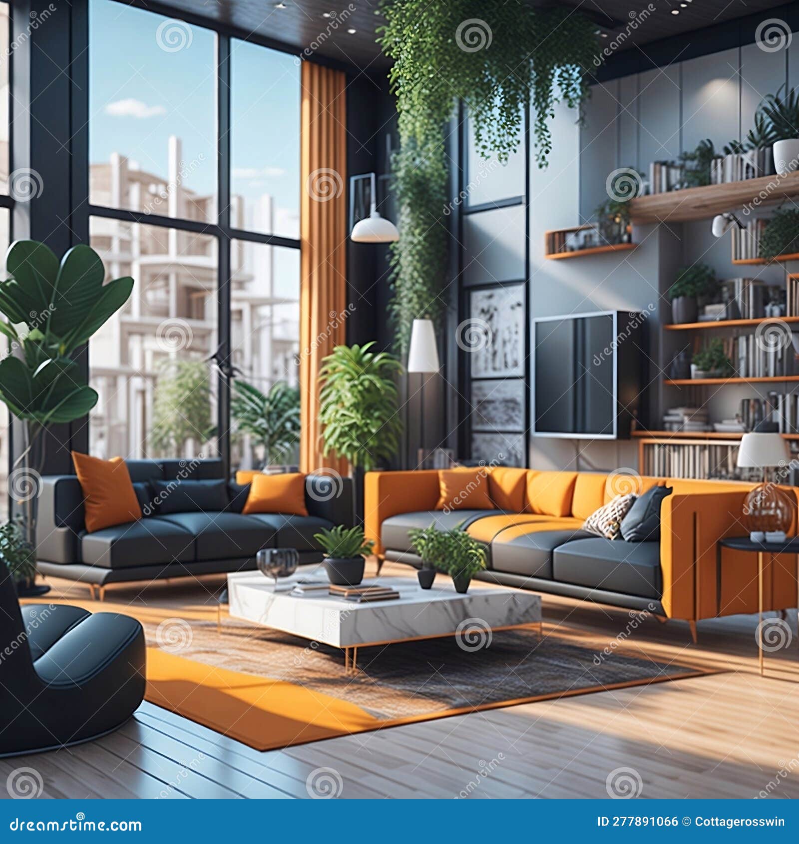 Luxurious, Modern Living Room Design with Ambient Light, Architectural ...