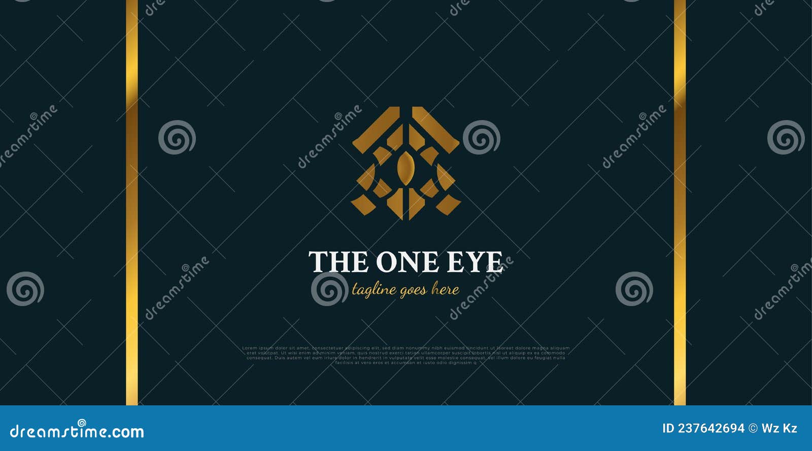 Luxurious One Eye Logo with Abstract Concept in Gold Color Stock Vector ...