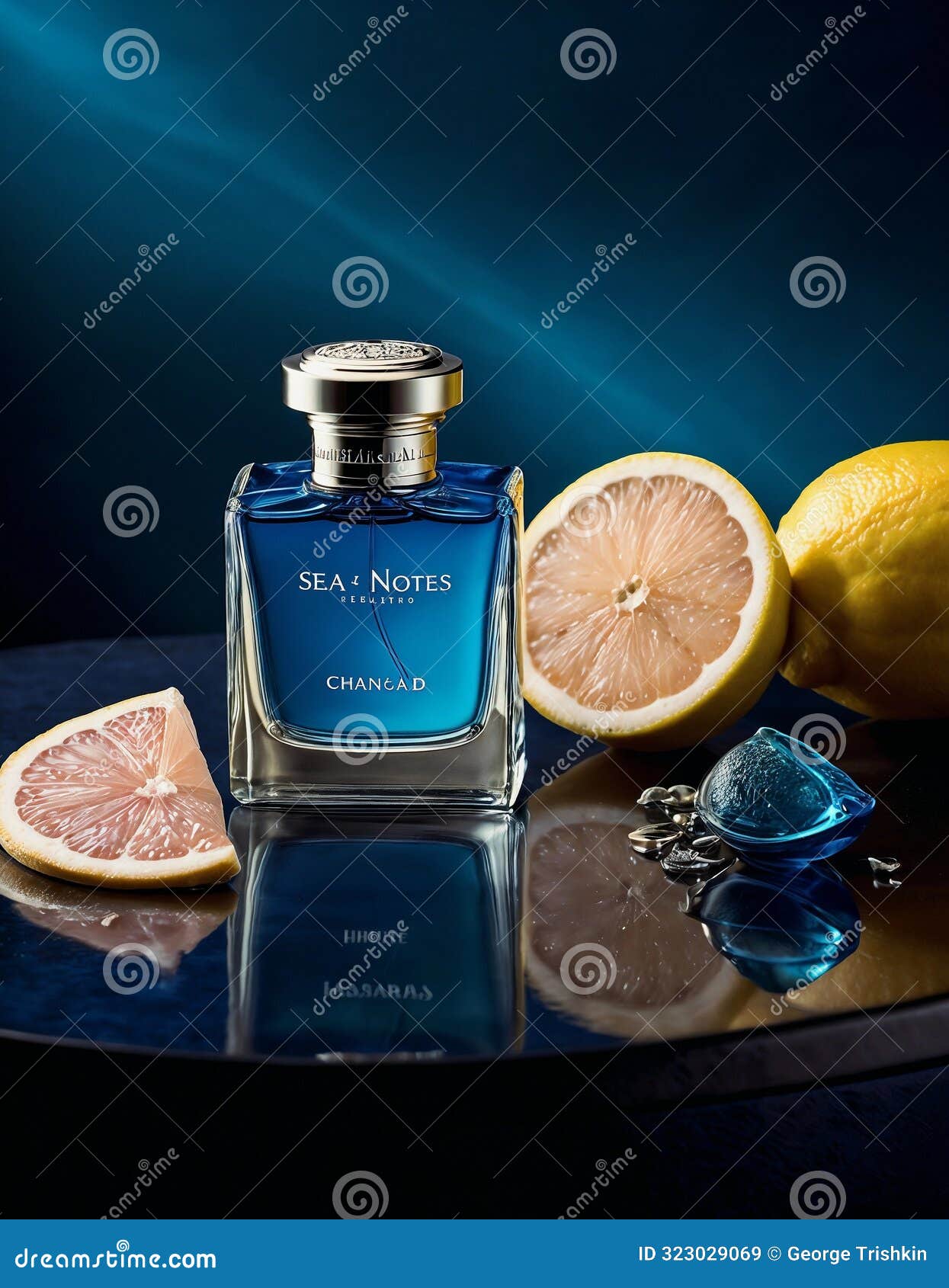 Luxury Perfumes. Blue Label. Design Number 1 Stock Illustration ...