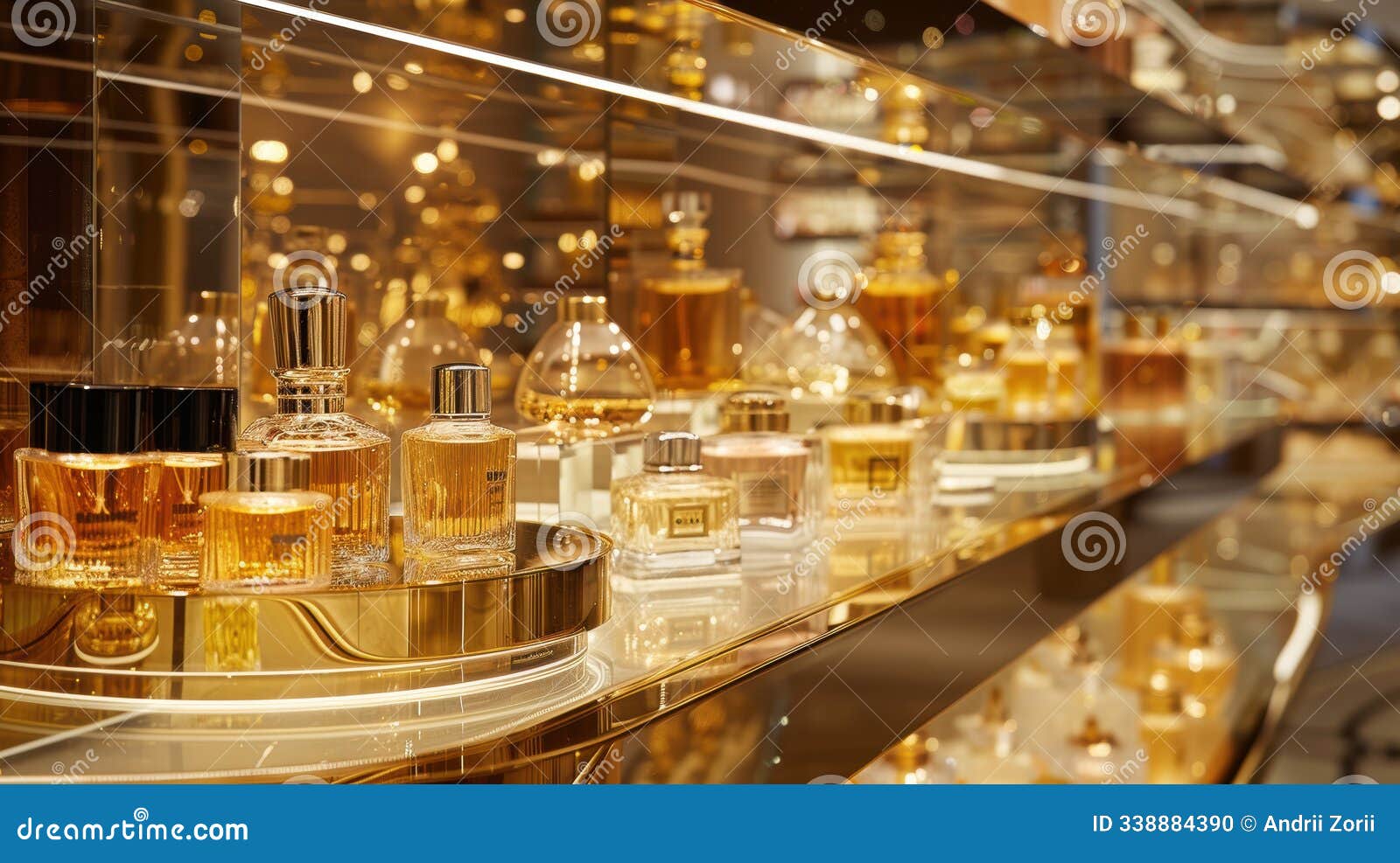 Luxurious Perfume and Cosmetics Display with Elegant Design and Premium ...
