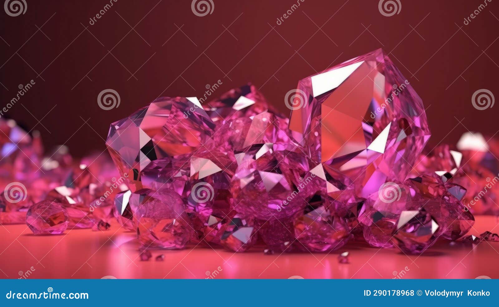 A Luxurious Pile of Pink Diamonds on Display. Generative Ai Stock Photo ...