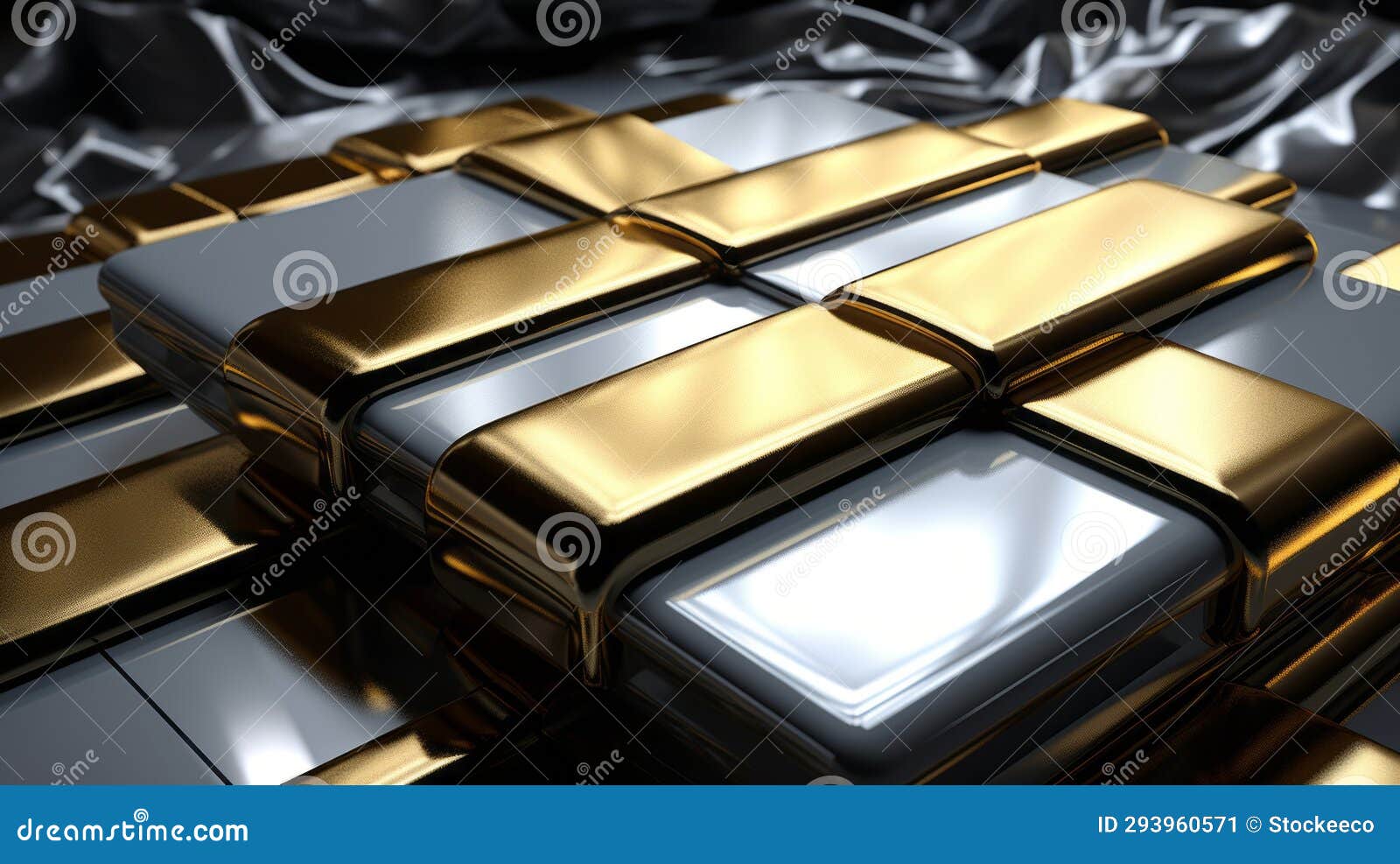 Luxurious Platinum Bedspread: Stacked Silver and Gold Bars Stock Image ...