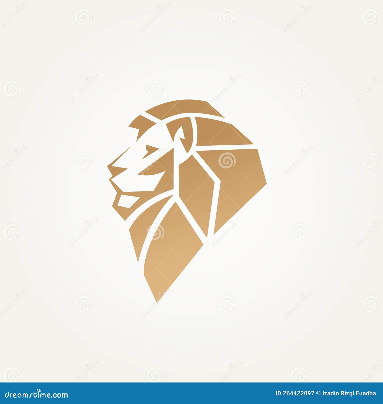 Luxurious Polygon Abstract Lion Head Icon Label Logo Template Vector ...