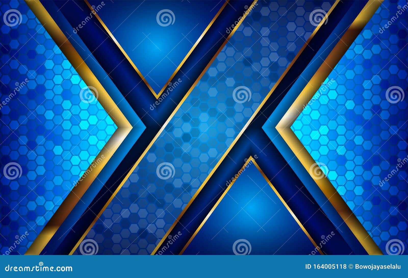 Luxurious Premium Blue Abstract Background with Golden Lines. Overlap ...