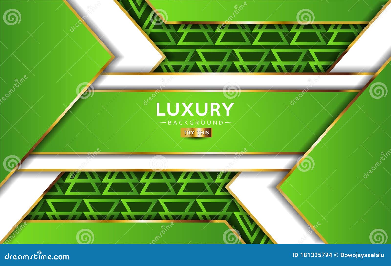 Luxurious Premium Green Abstract Background With Golden Lines Overlap