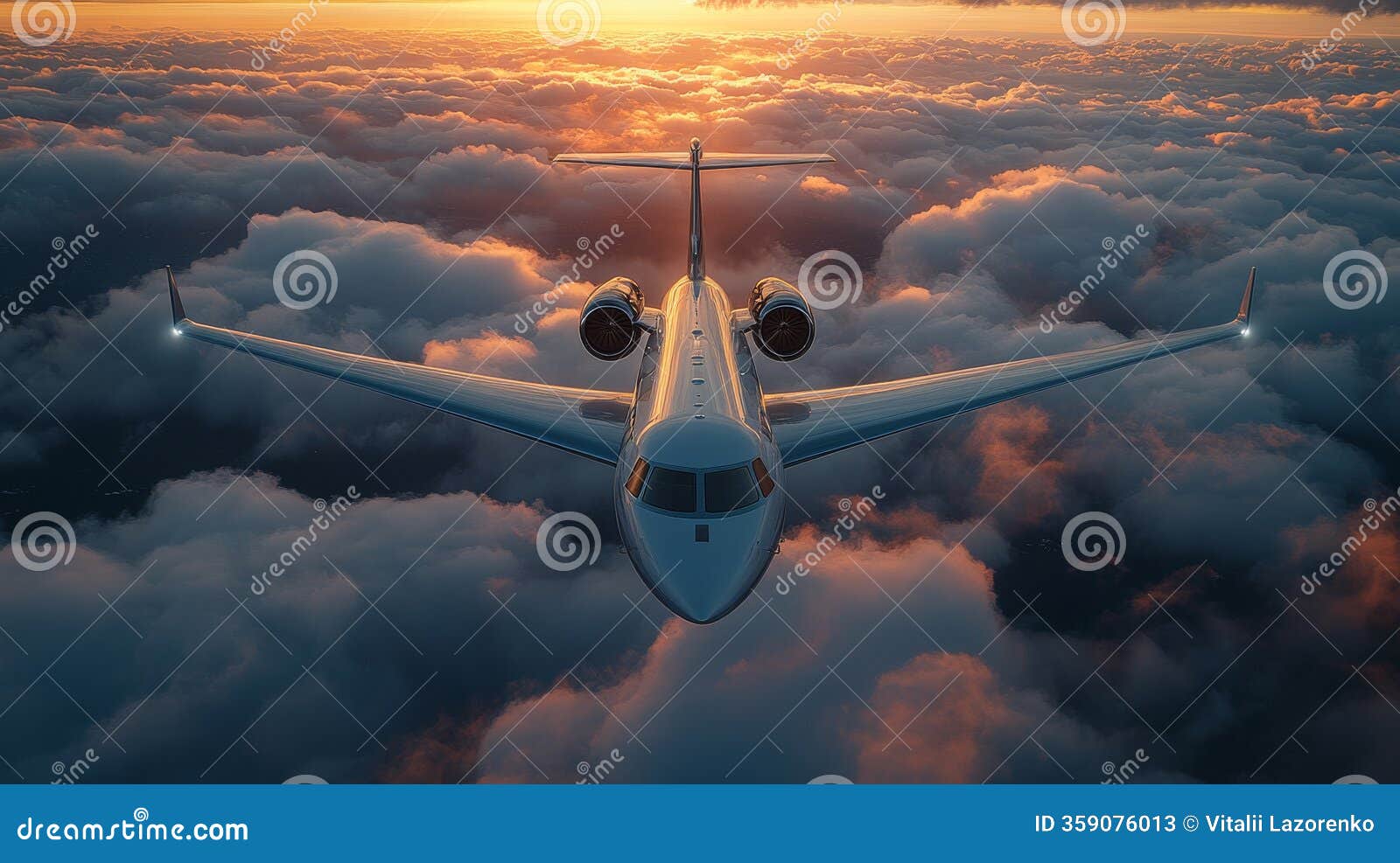 Luxurious Private Jet Flying Among The Clouds, Rich People Lifestyle ...