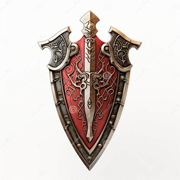 Luxurious Red and Black Sword Shield Icon with Exquisite Craftsmanship ...