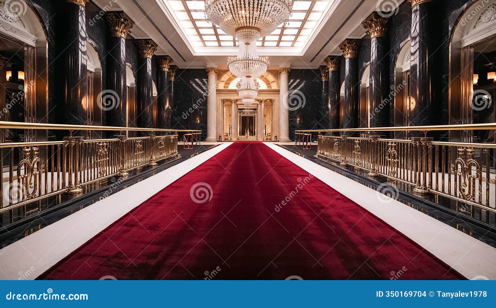 Luxurious Red Carpet in the Hall Stock Illustration - Illustration of ...