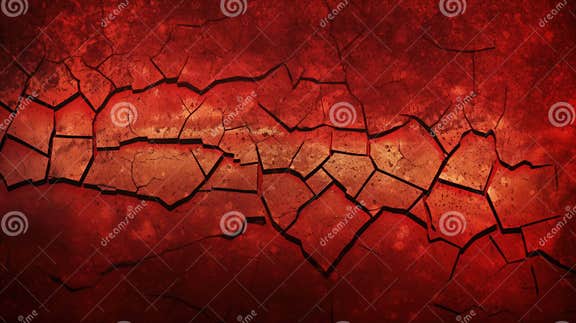 Luxurious Red Cracked Wall Texture for Technology Background. Stock ...