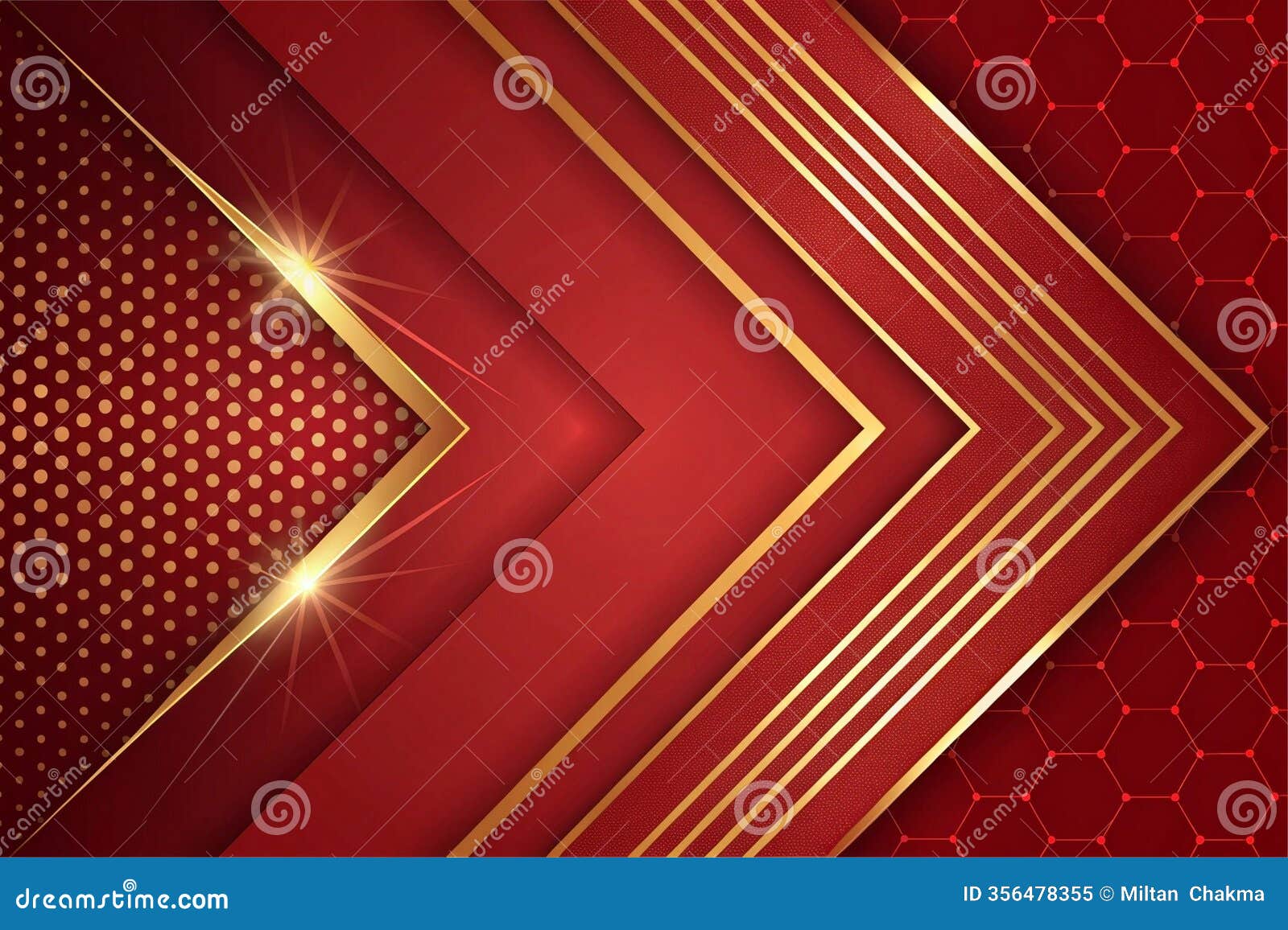 Luxury Red and Gold Geometric Background Design Stock Illustration ...