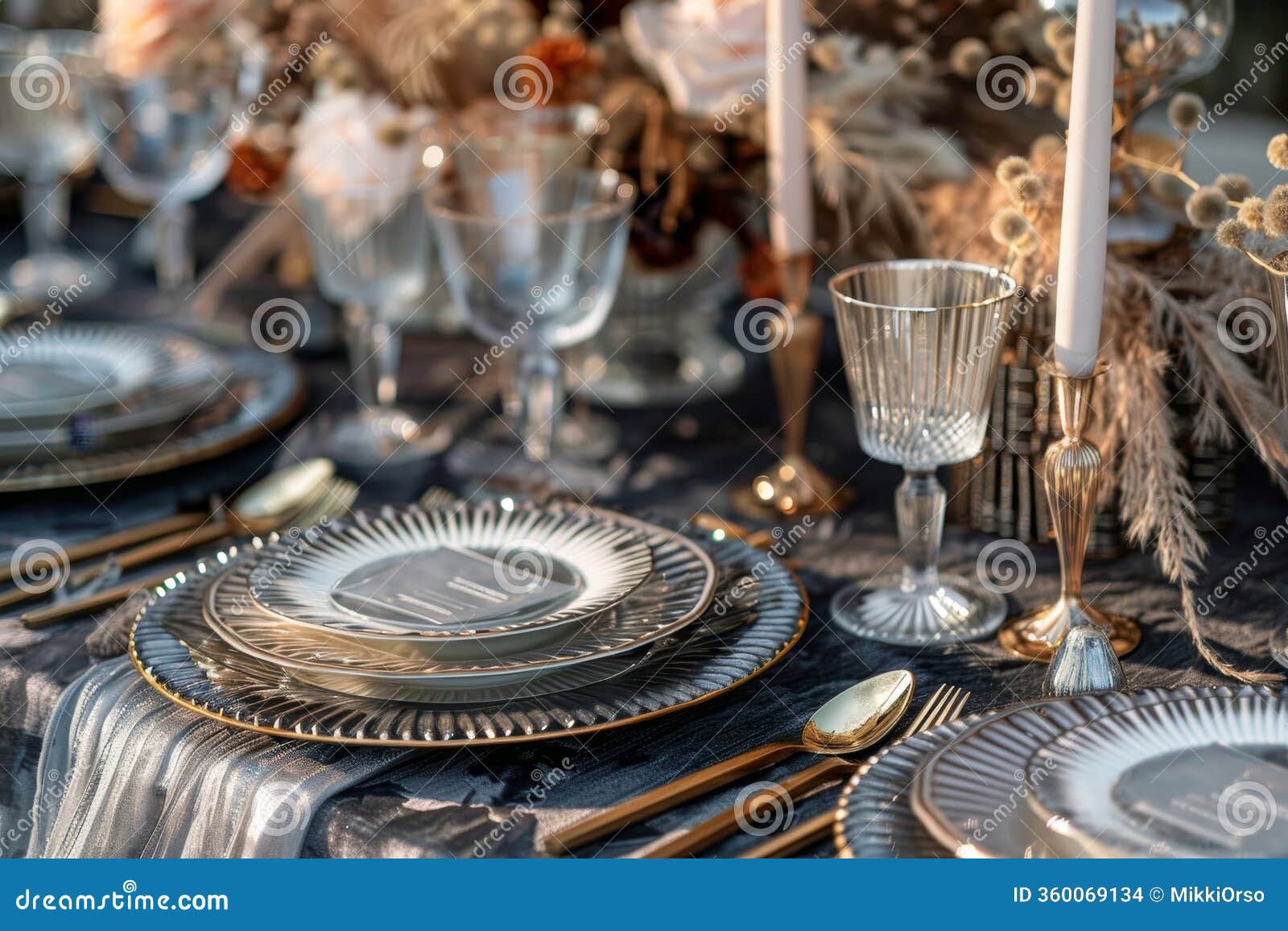 Luxurious Restaurant Menu Displayed on Exquisite Dinner Table Setting ...