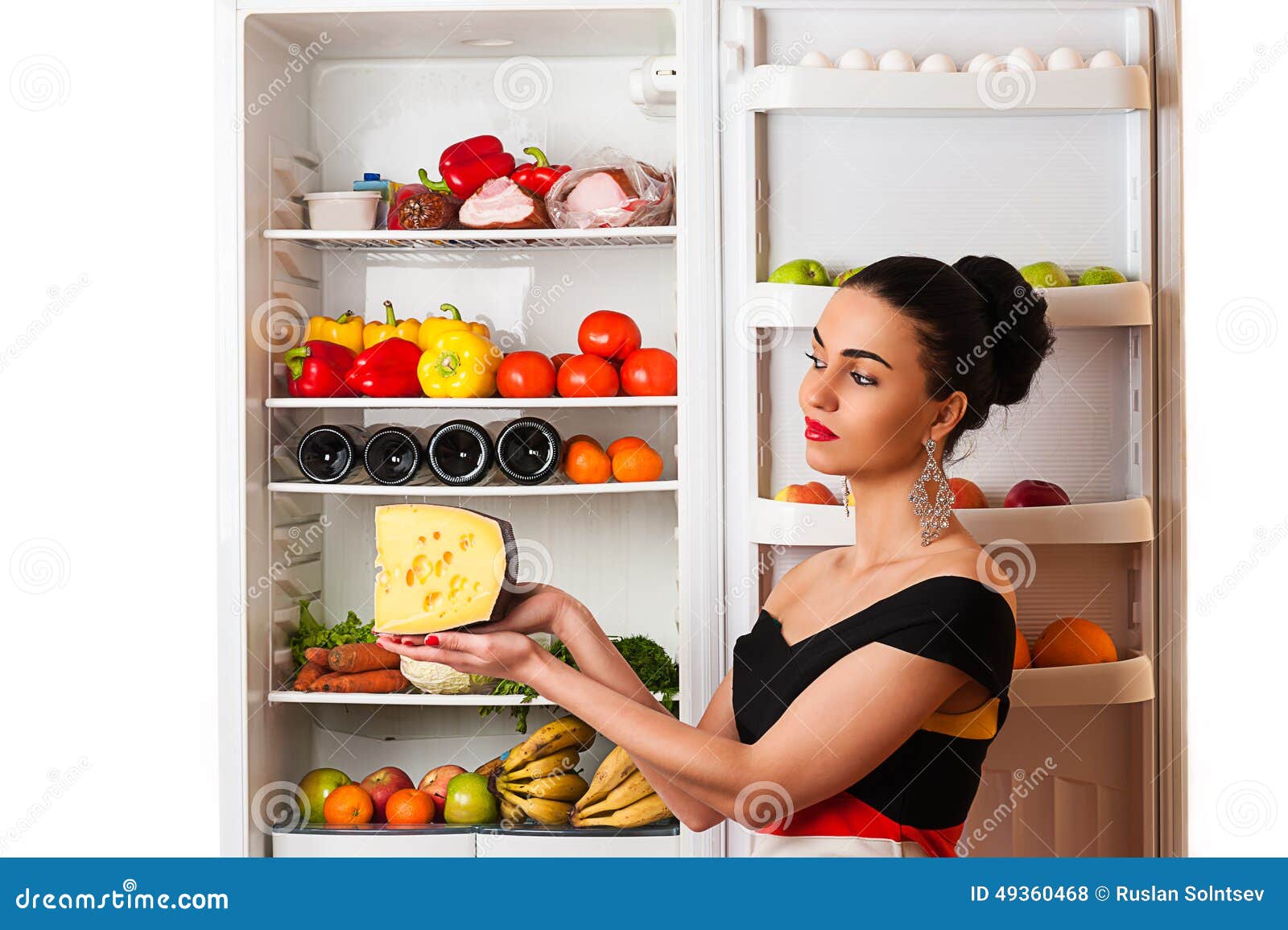 Luxurious Rich Woman with Cheese Stock Photo - Image of isolated, home ...