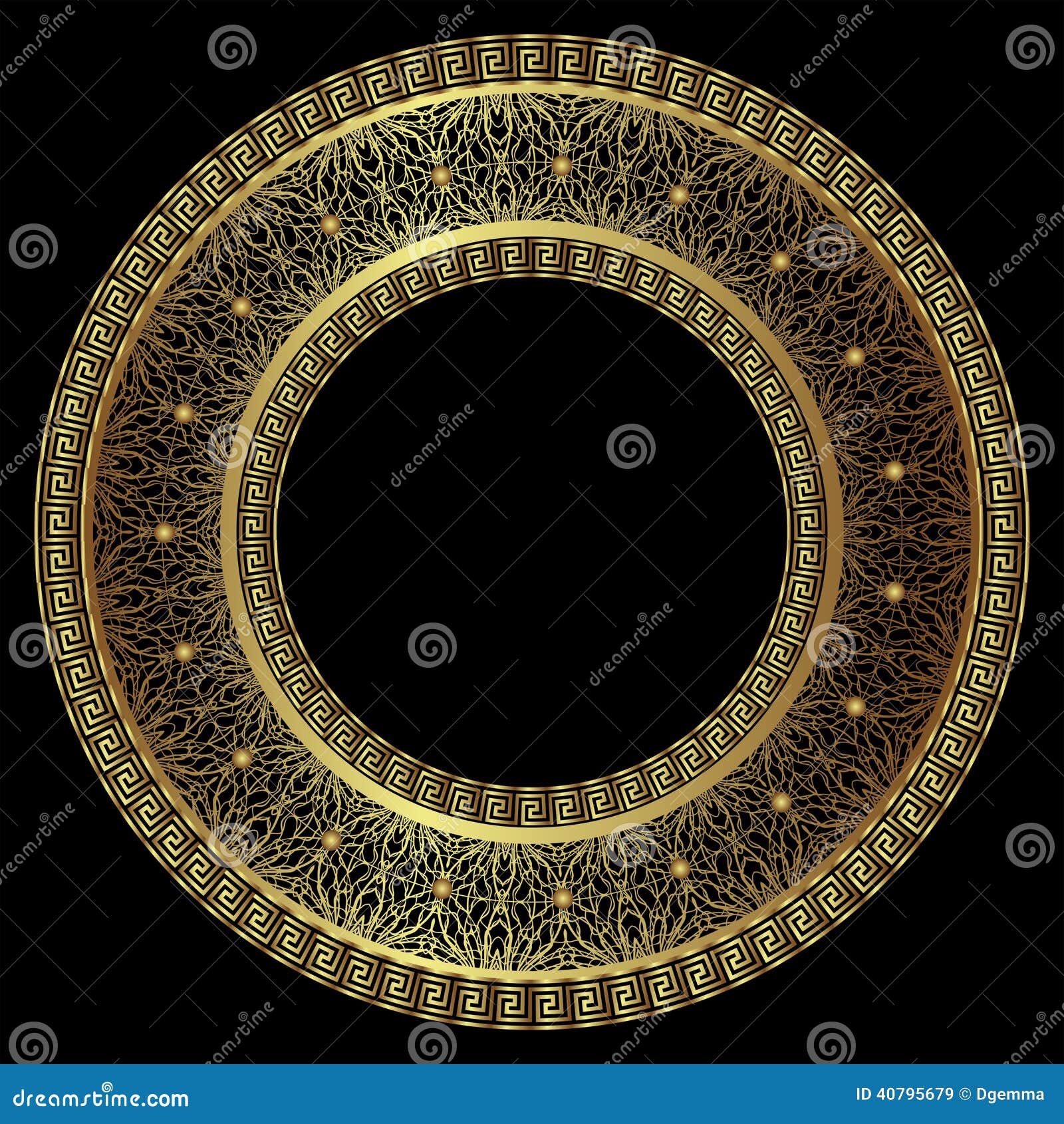 Round Gold Frame Or Border Of Random Scatter 3d Golden Stars On Vector ...