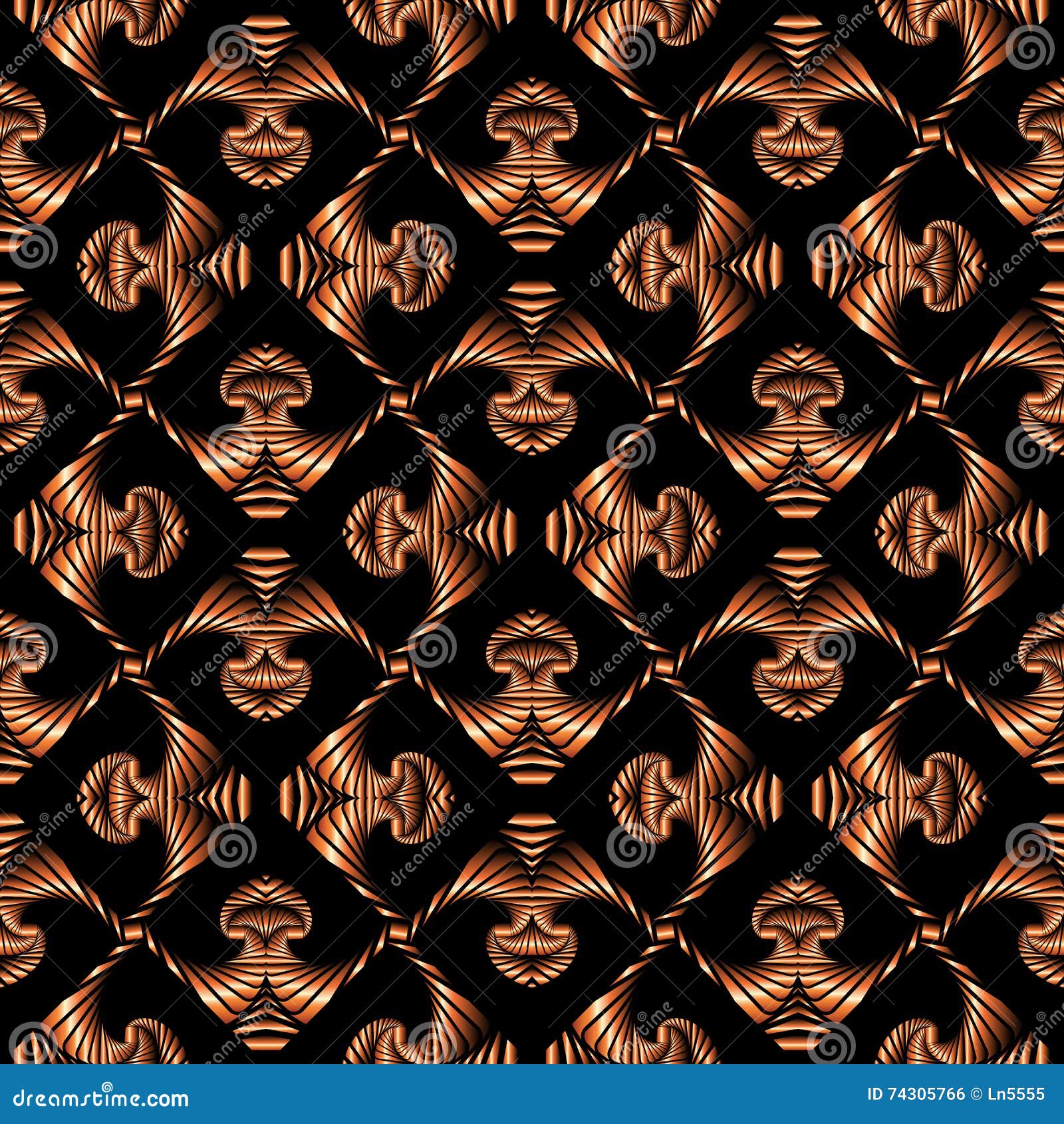 Luxurious Seamless Pattern with Bronze Gradient Decorative Ornament on ...