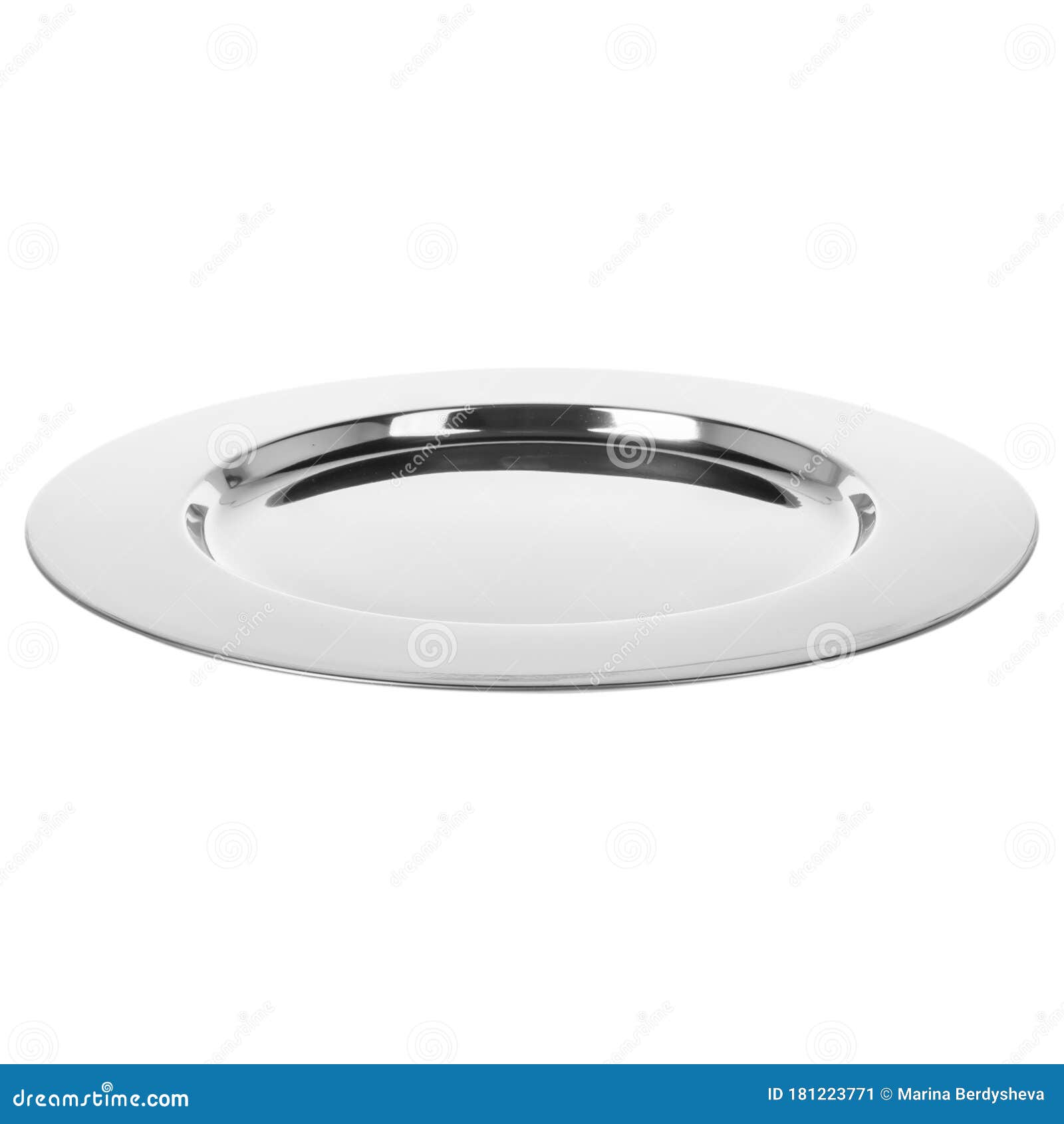 A Luxurious Silver Plate. Side View Stock Image - Image of clipping ...