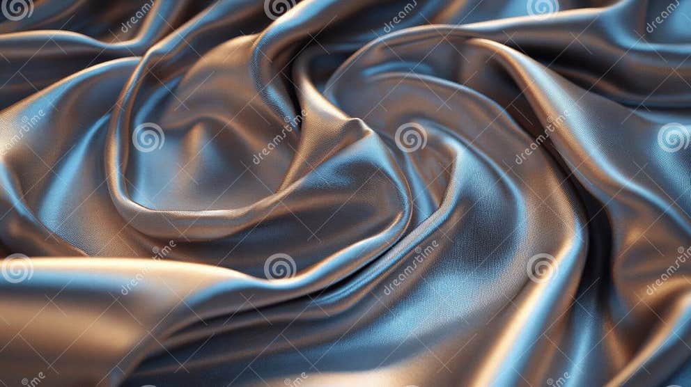 Luxurious Silver Satin Fabric Drapes and Flows Elegantly, Shimmering ...