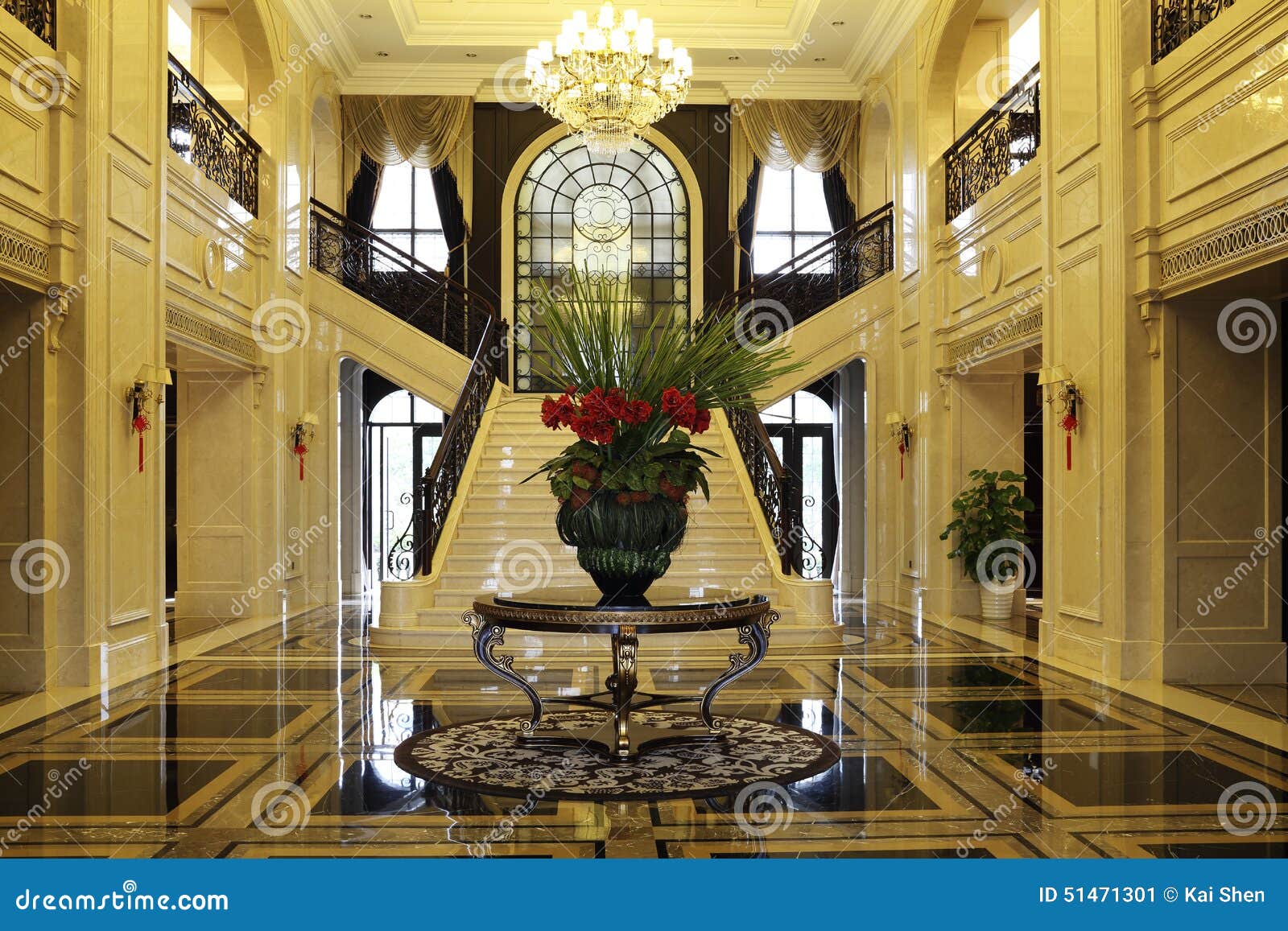 Table in the Lobby of the Hotel Stock Image - Image of europe, dome ...