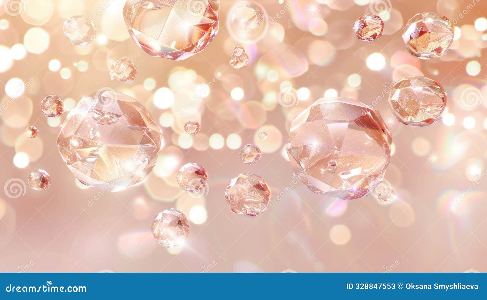 Luxurious Sparkling Diamonds Floating on Shimmering Background Stock ...