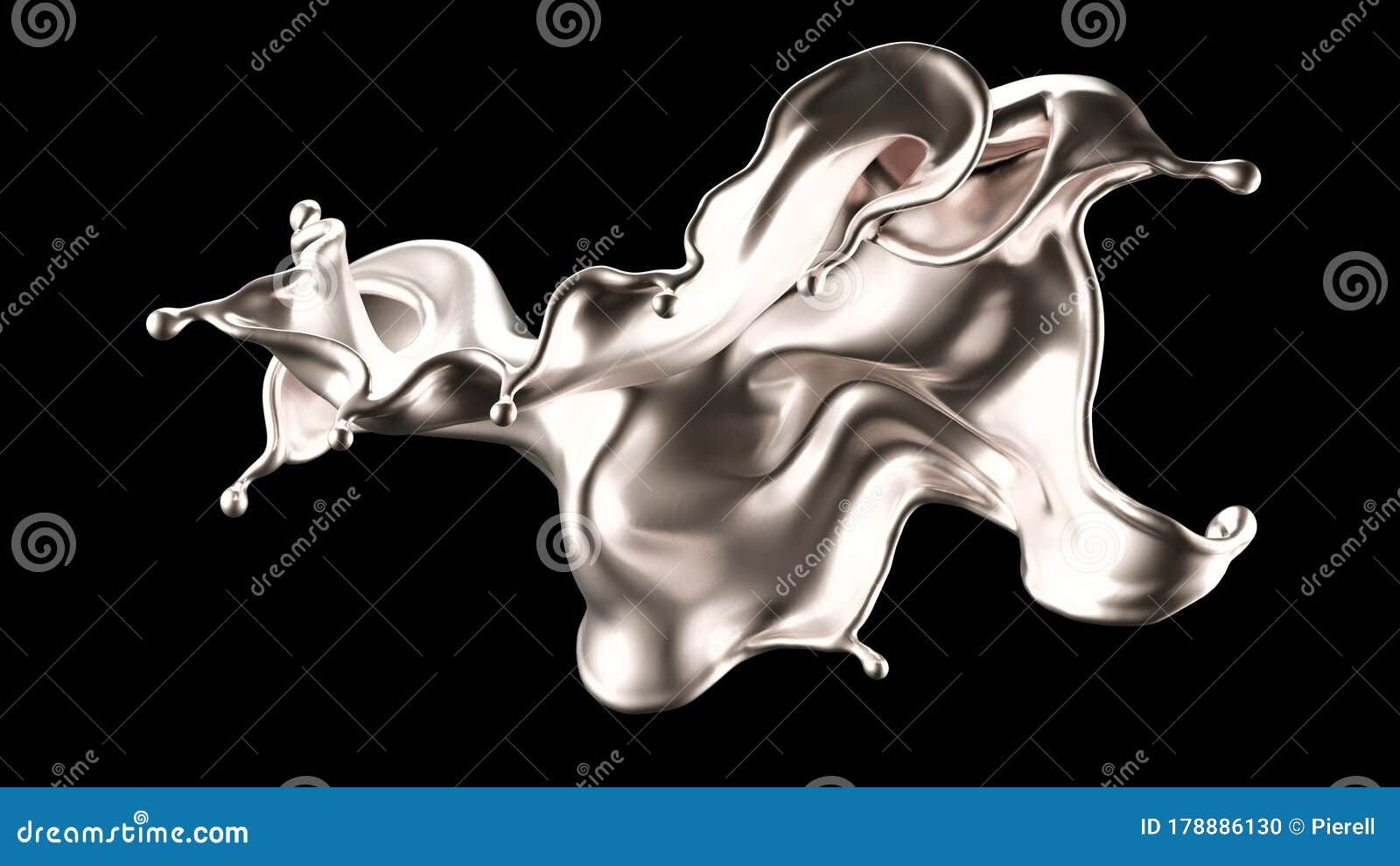 Luxurious Splash of Silver. 3d Illustration, 3d Rendering Stock ...