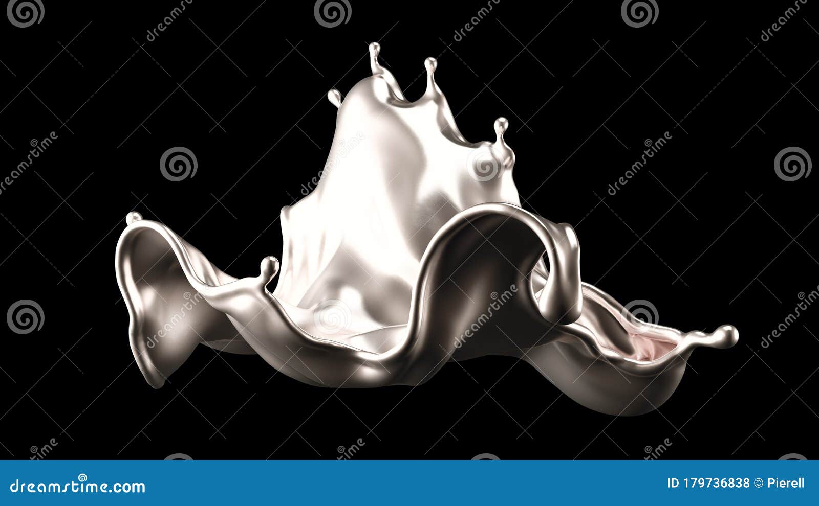 Luxurious Splash of Silver. 3d Illustration, 3d Rendering Stock ...
