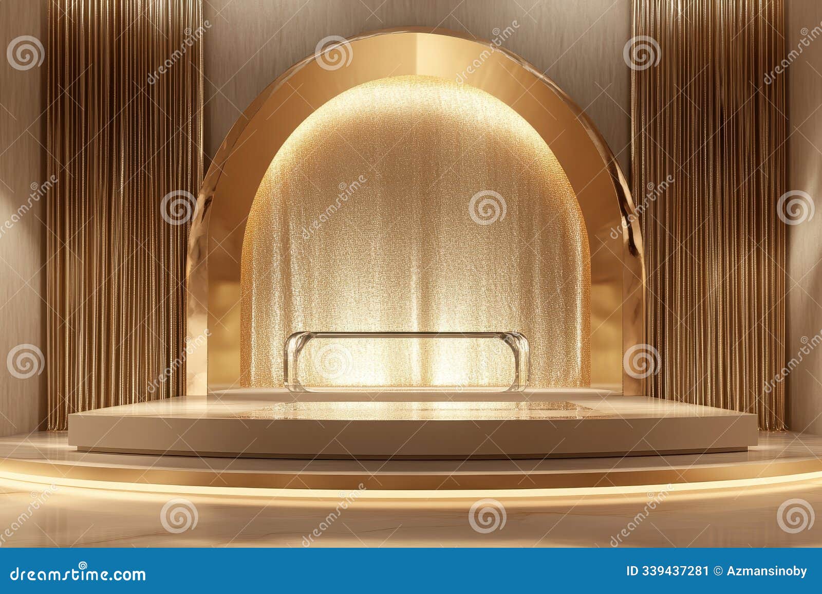 A Luxurious Stage Setup with a Shimmering Backdrop and Elegant Lighting ...