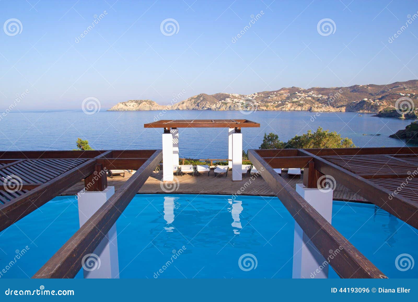 Luxurious Swimming Pool with Sea View Stock Photo - Image of nature ...