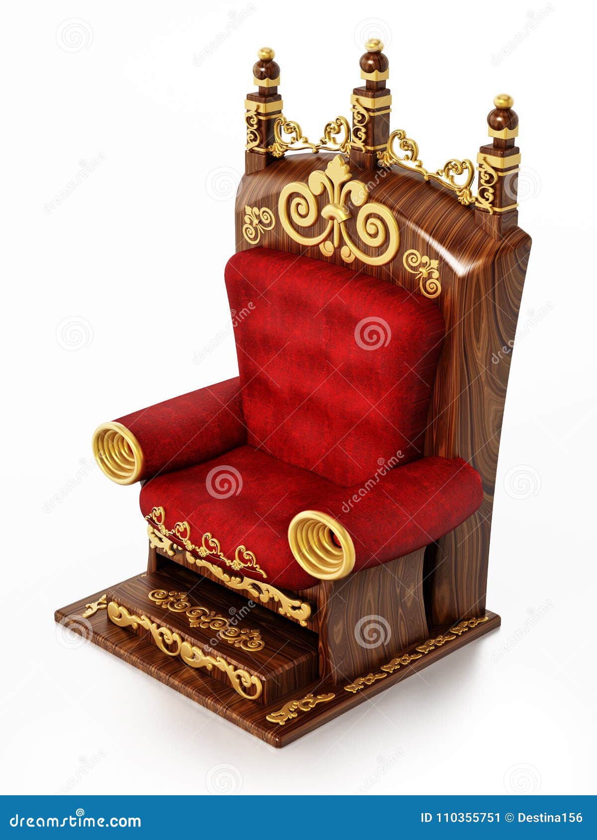 Luxurious Throne Isolated On White Background. 3D Illustration Royalty ...