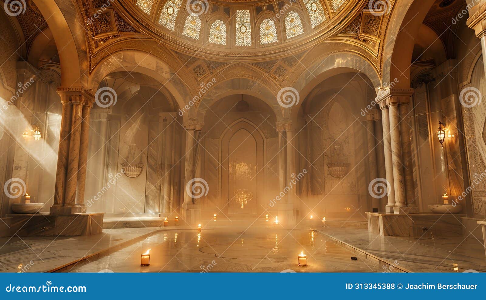 Luxurious Turkish Hammam Interior with Marble Surfaces, Stunning ...