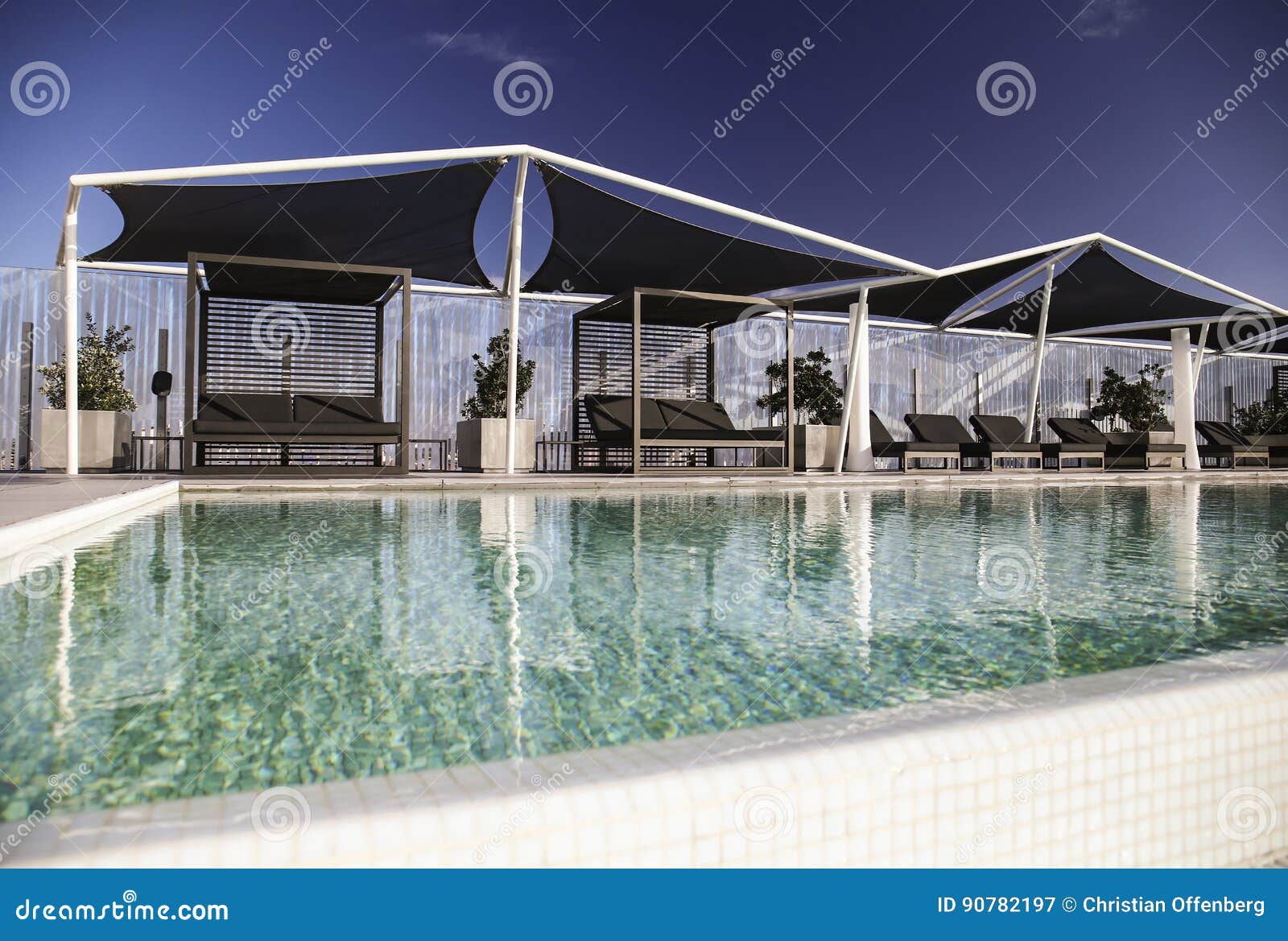 Luxurious Turquoise Swimming Pool Stock Image - Image of decorative ...