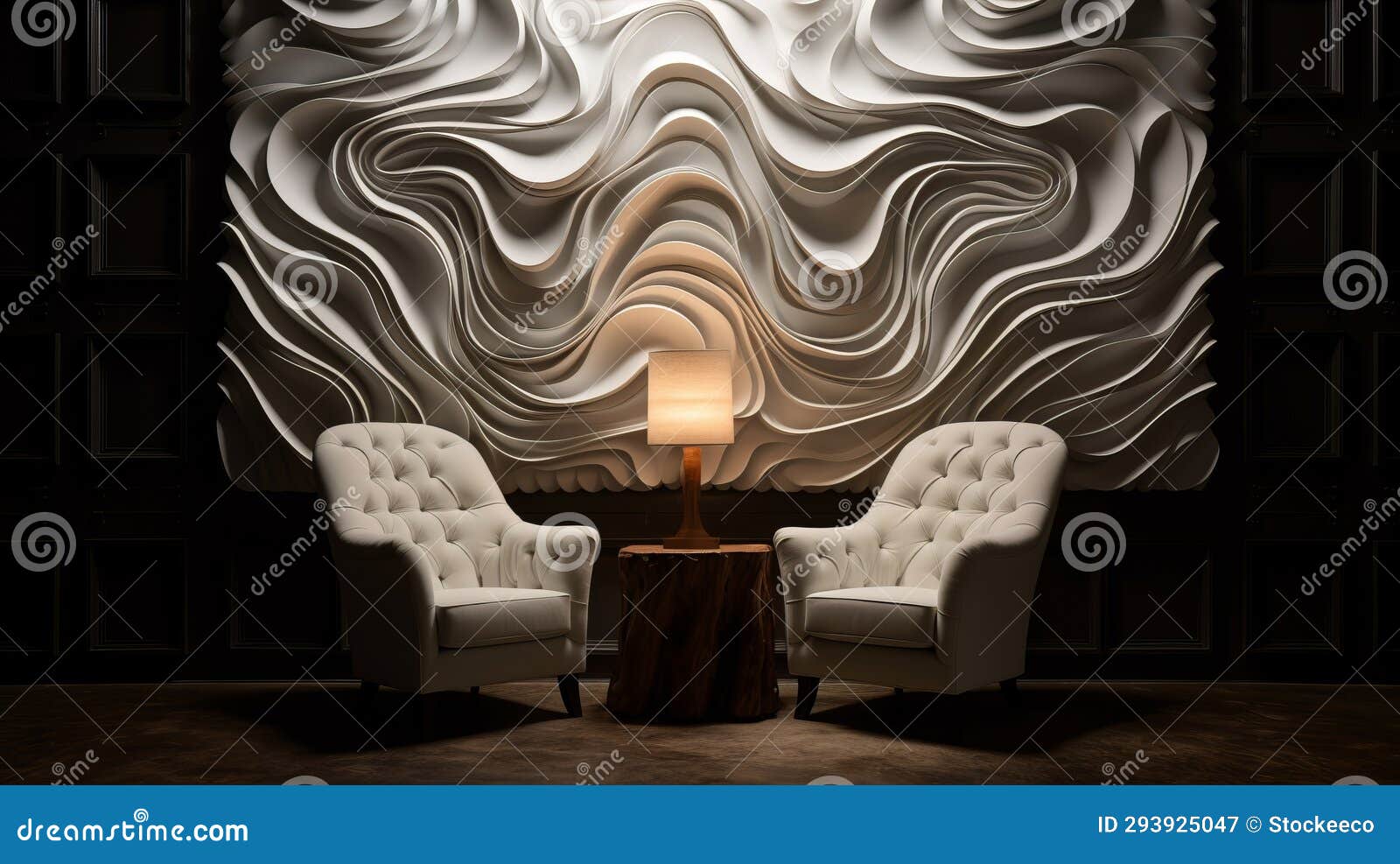 Luxurious Wavy Wall Panel with Calming Effect in Imperial Stout Room ...