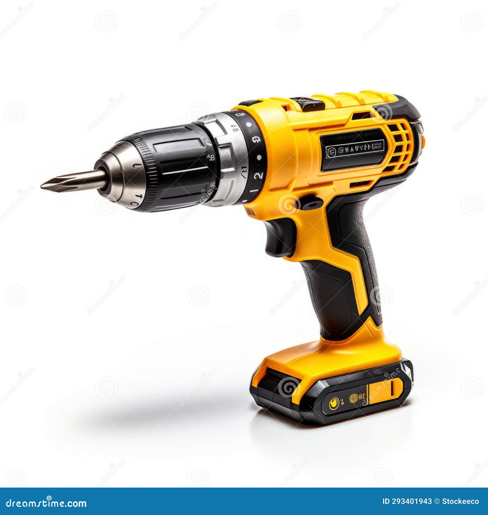 Luxurious Yellow Power Drill with Dynamic Color Schemes Stock ...