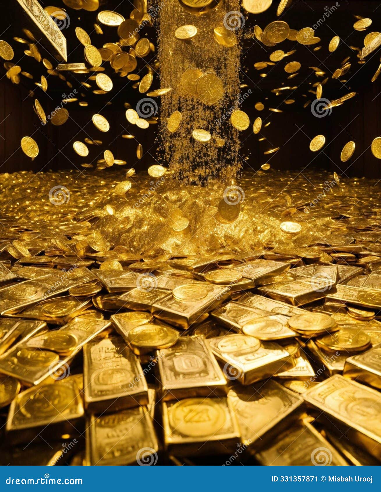 A Vault Full of Gold and Currency Stock Image - Image of meal, pattern ...