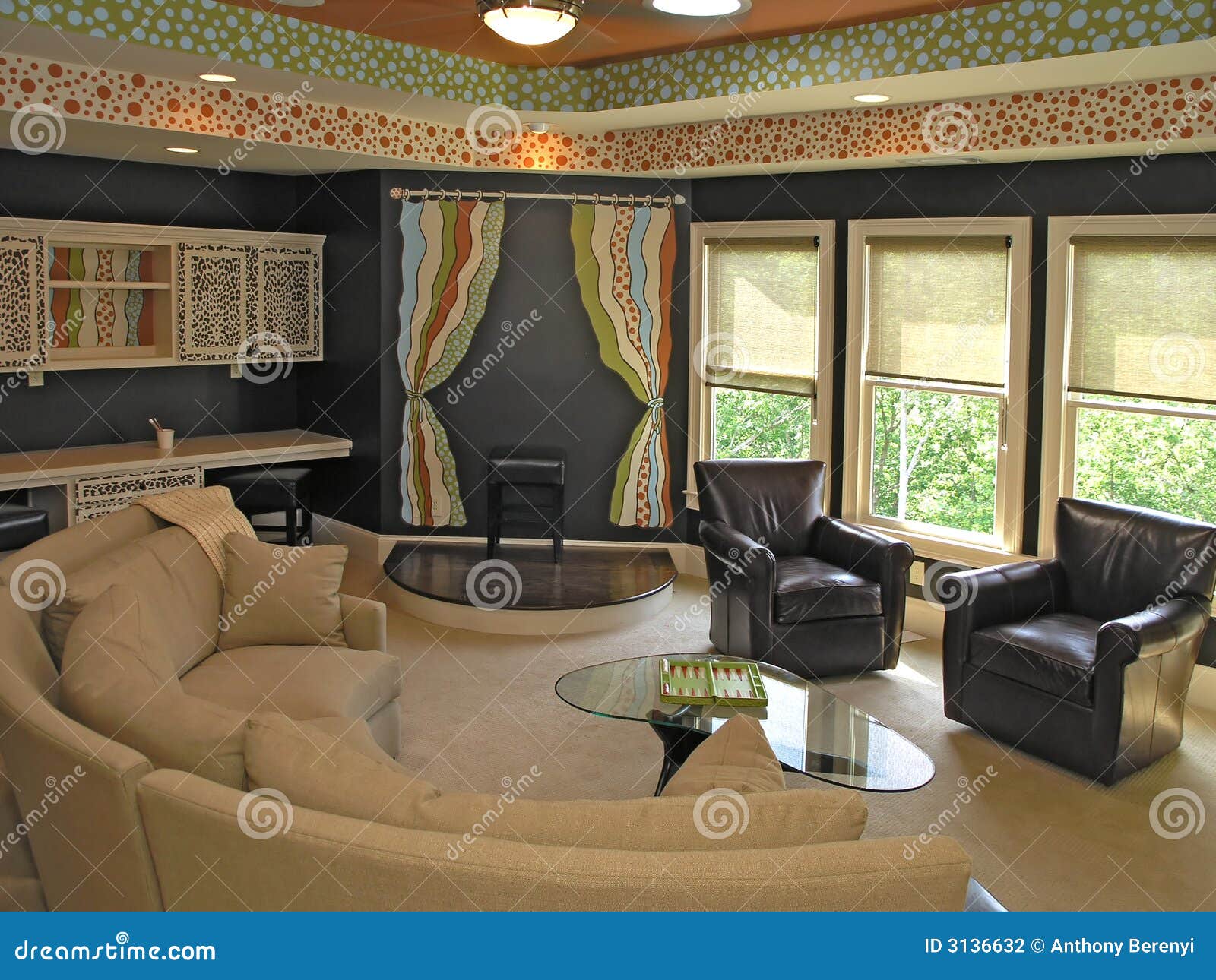 Luxury 7 - den room 1 stock photo. Image of beautiful - 3136632