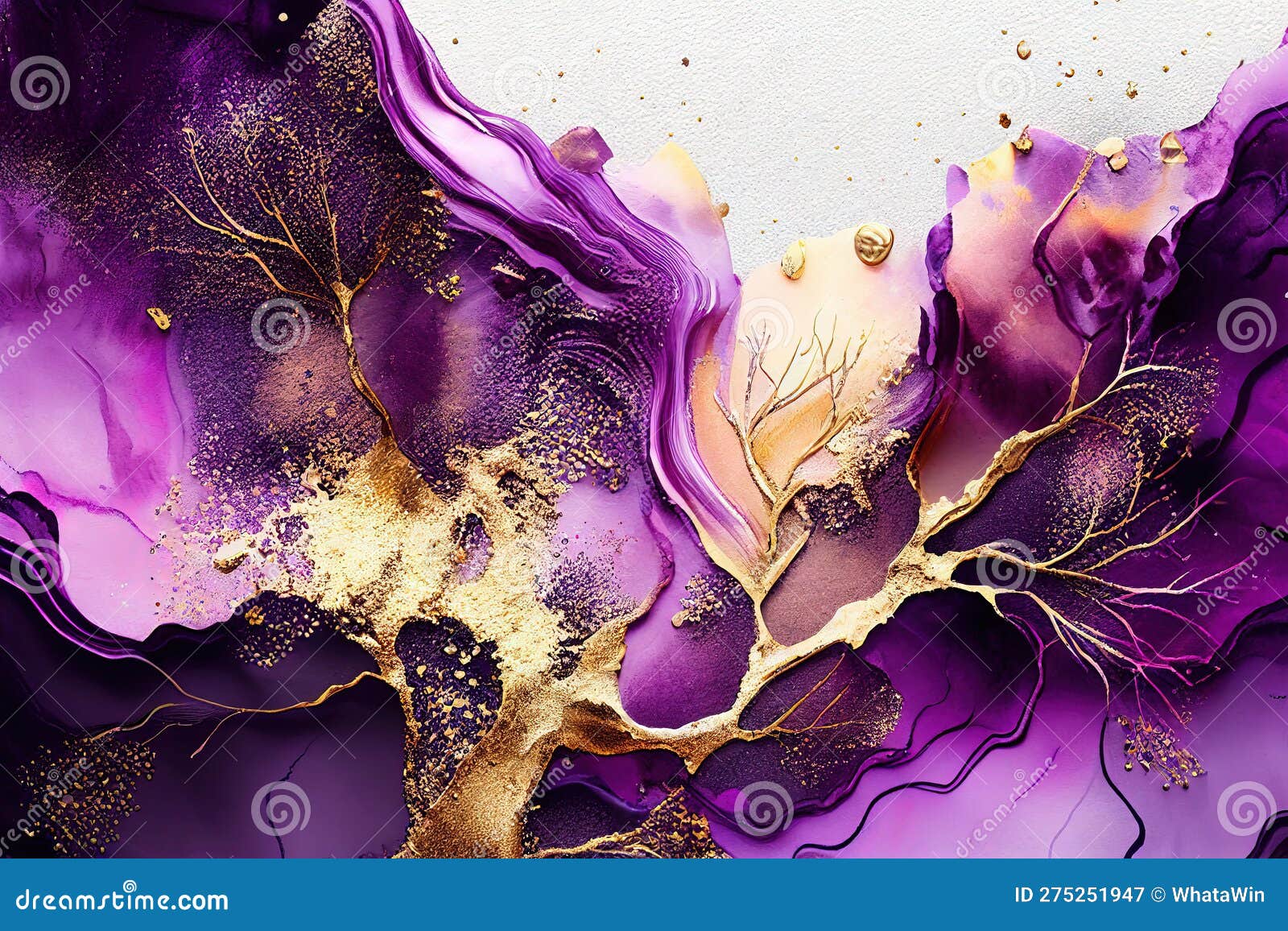 Luxury Abstract Alcohol Ink Background with Gold Paints. Generative ...